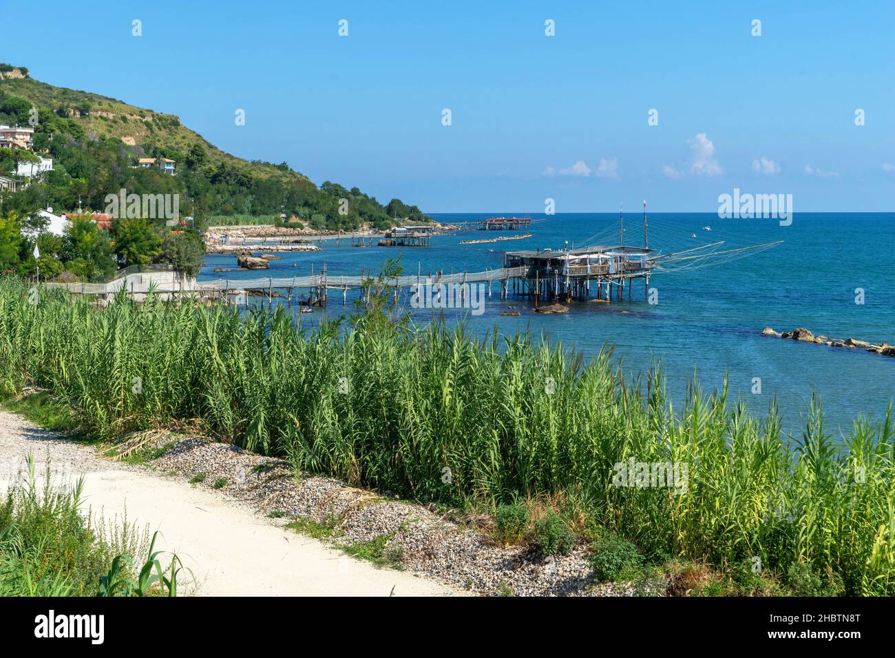 Seascape, Trabocchi coast, View of the Palombo Fish Trabocco ...