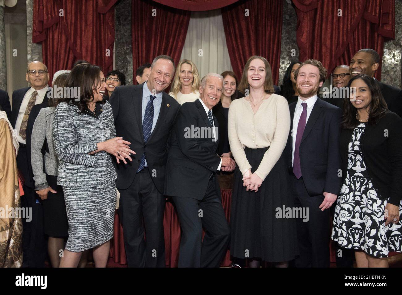 Senator Kamala Harris, Douglas Emhoff and Vice President Joe Biden at ...