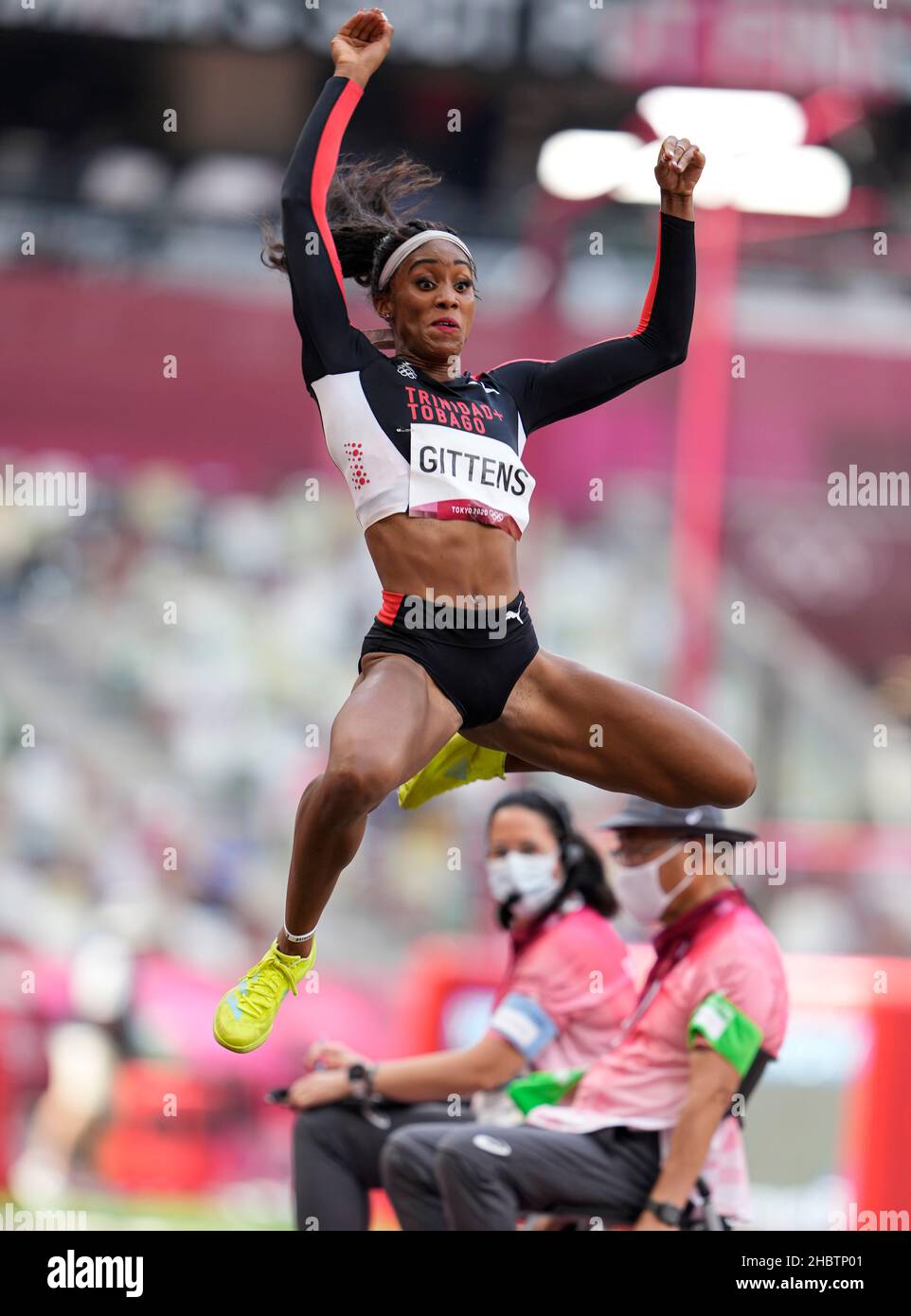 Tyra Gittens participating in the Tokyo 2020 Olympic Games in the long ...
