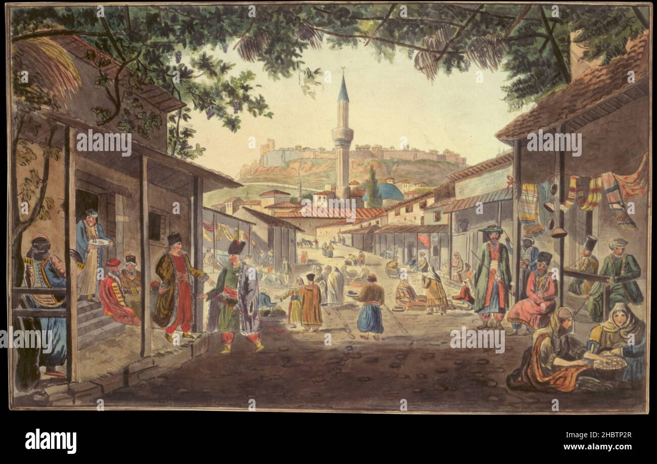 Dodwell Edward - The Bazaar at Athens Stock Photo - Alamy