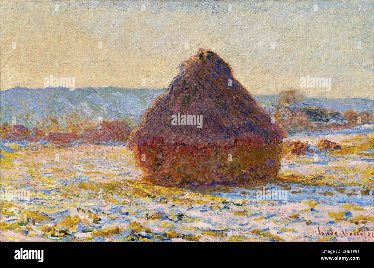 Grainstack in the onnlight, Snow Effect - 1891 - Oil on canvas 65 x 100 ...