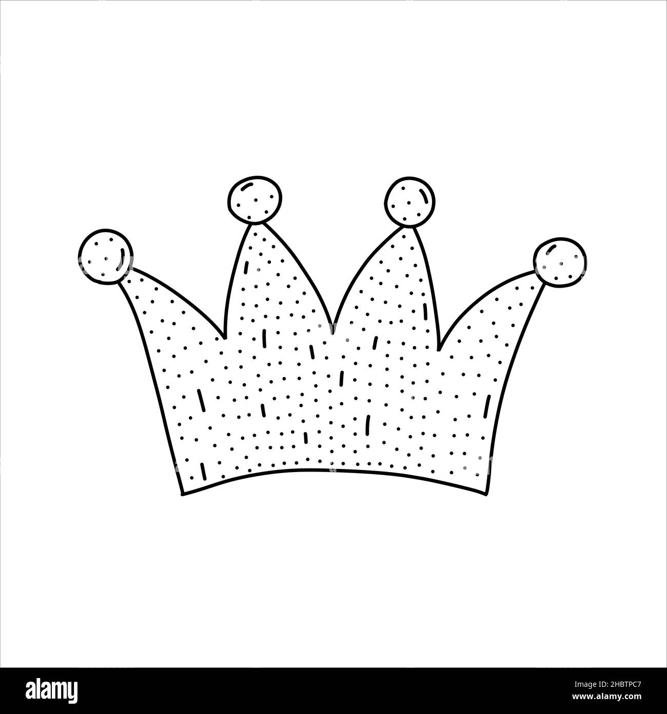 Cartoon King Crown Black And White