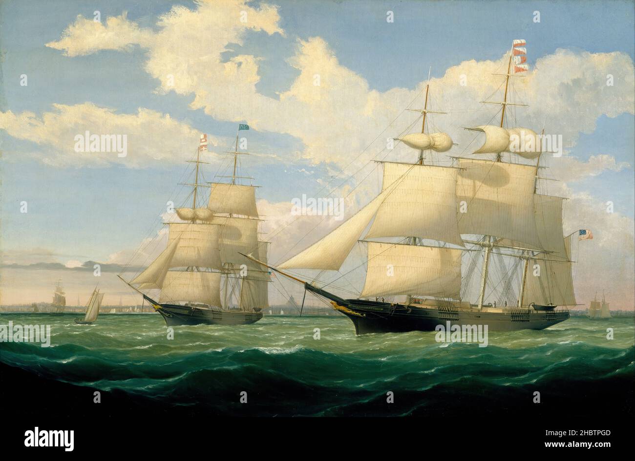 Fitz Henry Lane - The Ships Winged Arrow and Southern Cross in Boston ...