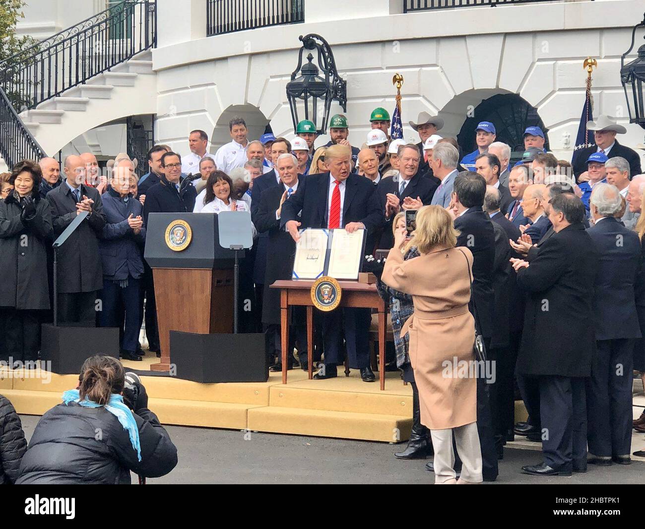 President Trump signing the USMCA agreement ca. 29 January 2020 Stock ...