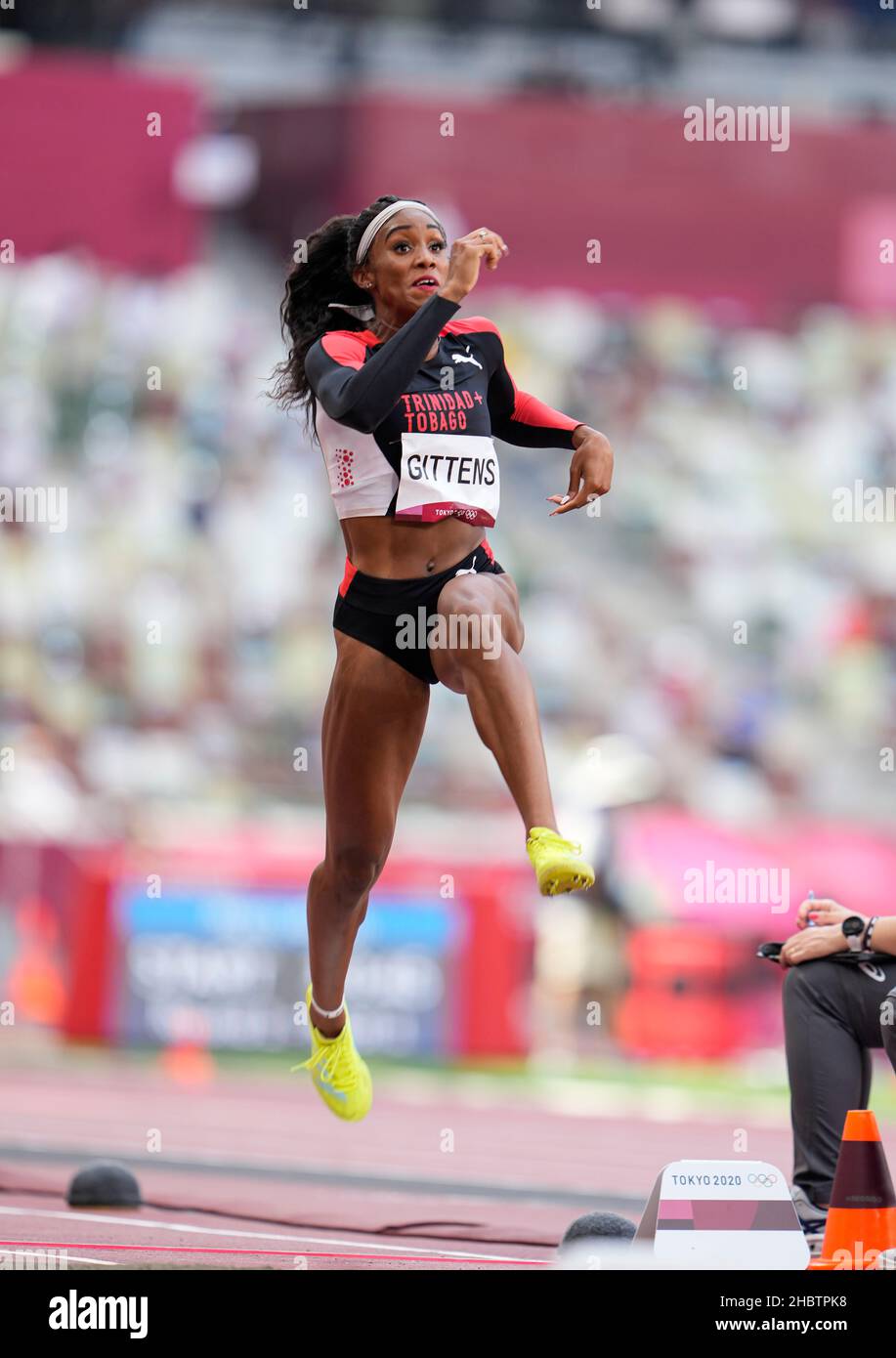 Tyra Gittens participating in the Tokyo 2020 Olympic Games in the long ...