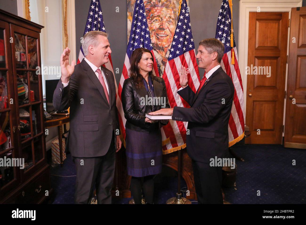 Congressman Scott Franklin and wife Amy, during his swearing in ...