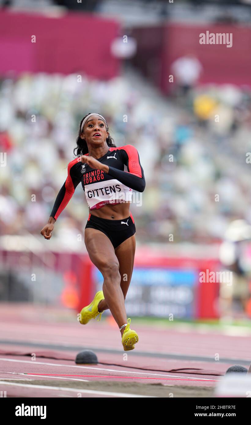 Tyra Gittens participating in the Tokyo 2020 Olympic Games in the long ...