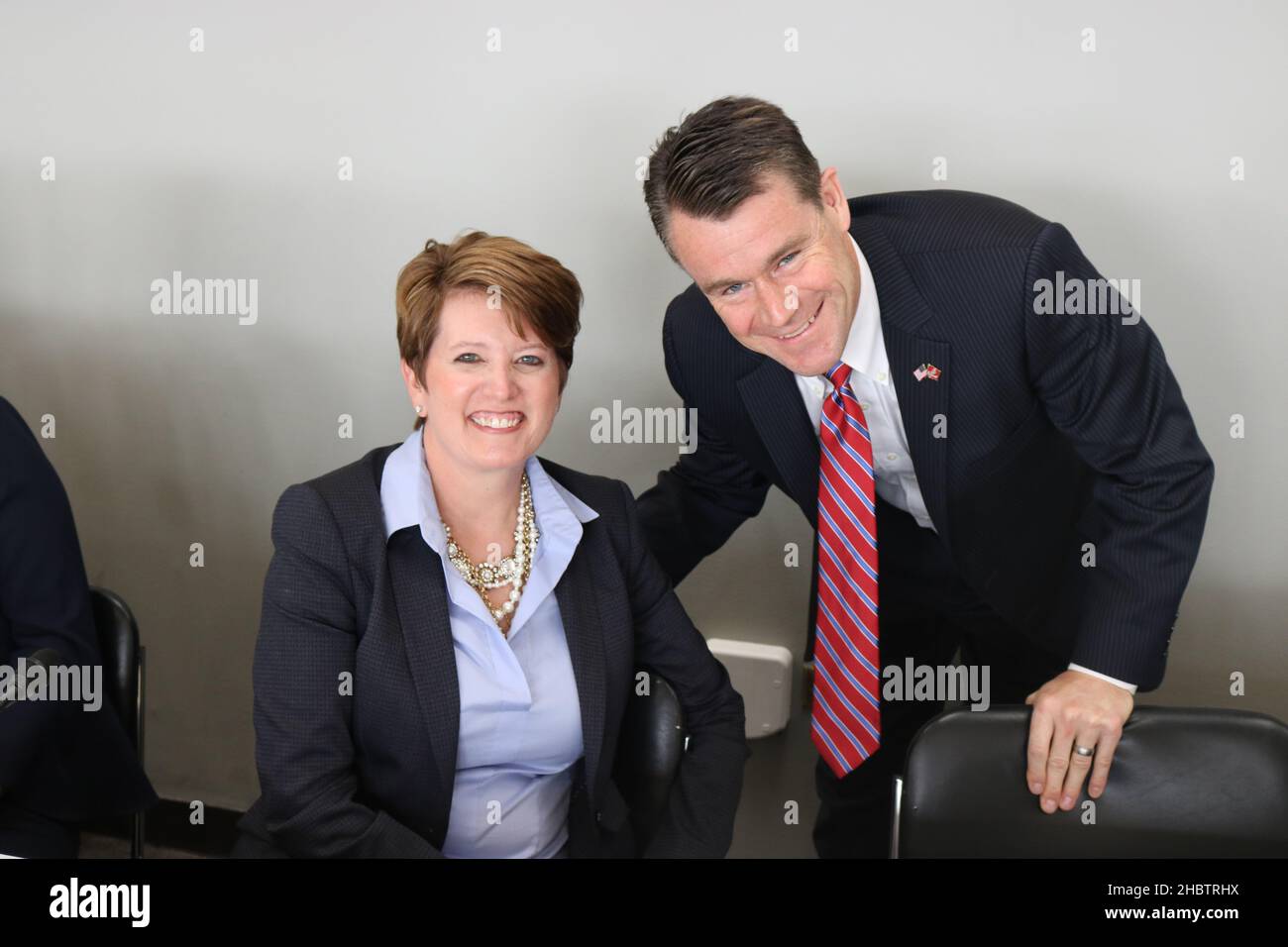 Senator Todd Young with Angie Hicks, Chief Customer Officer of ANGI ...