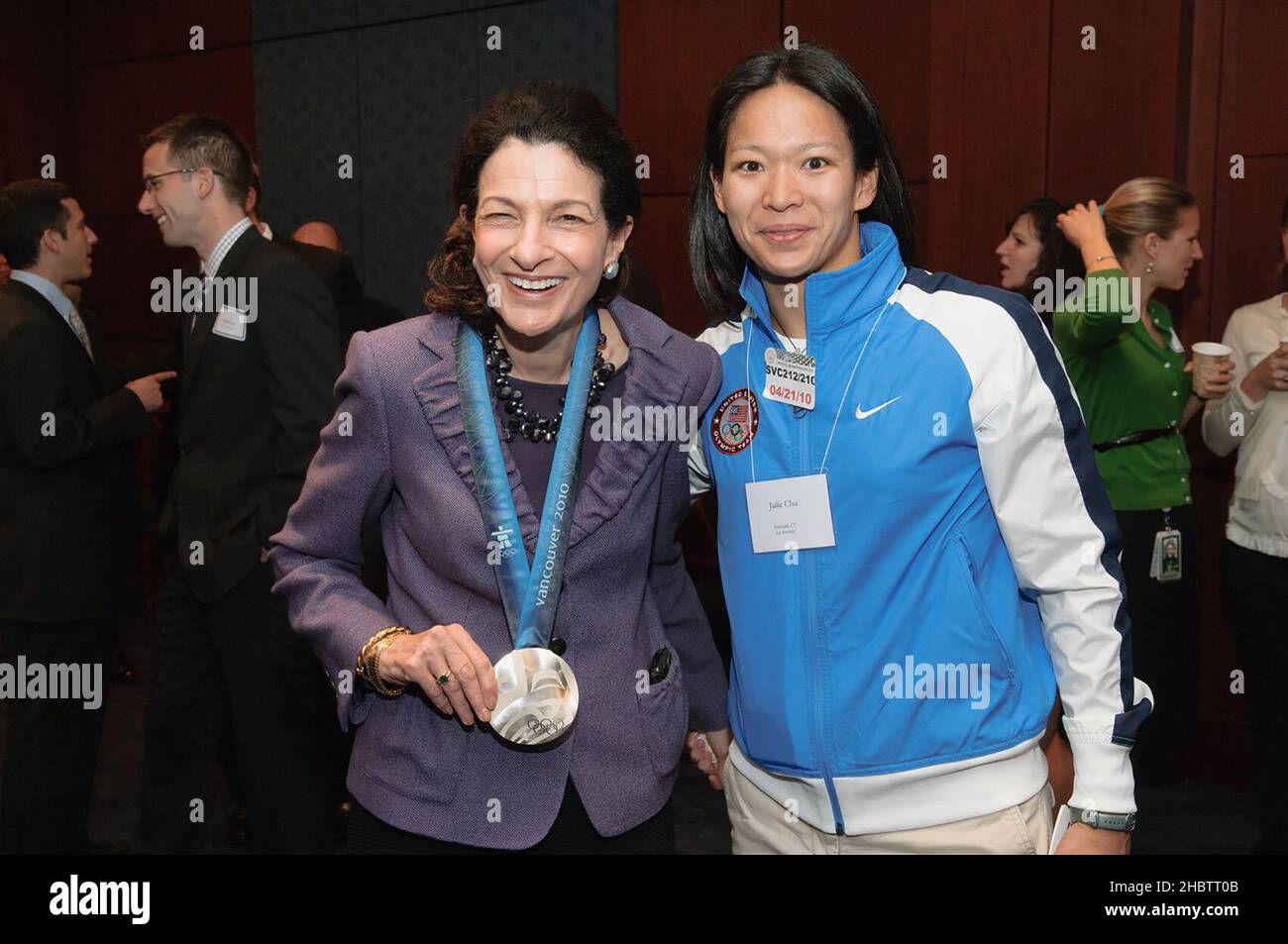 U.S. Senator Olympia Snowe and U.S. Olympian Julie Chu ca. 21 April ...