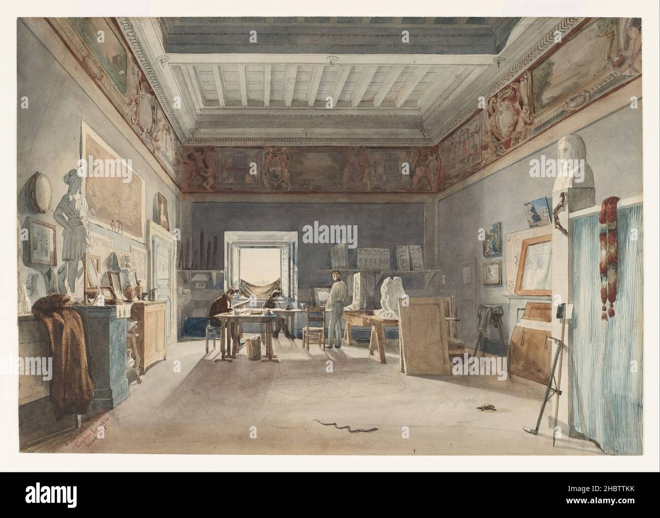 Joseph-Eugène Lacroix - A Studio in the Villa Medici, Rome Stock Photo ...