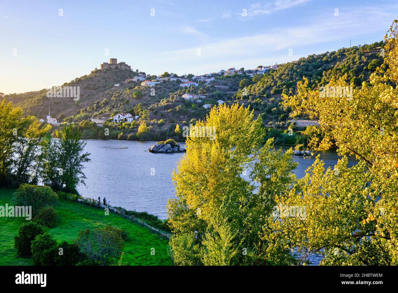 The 13th century castle of the fortified medieval village of Belver ...