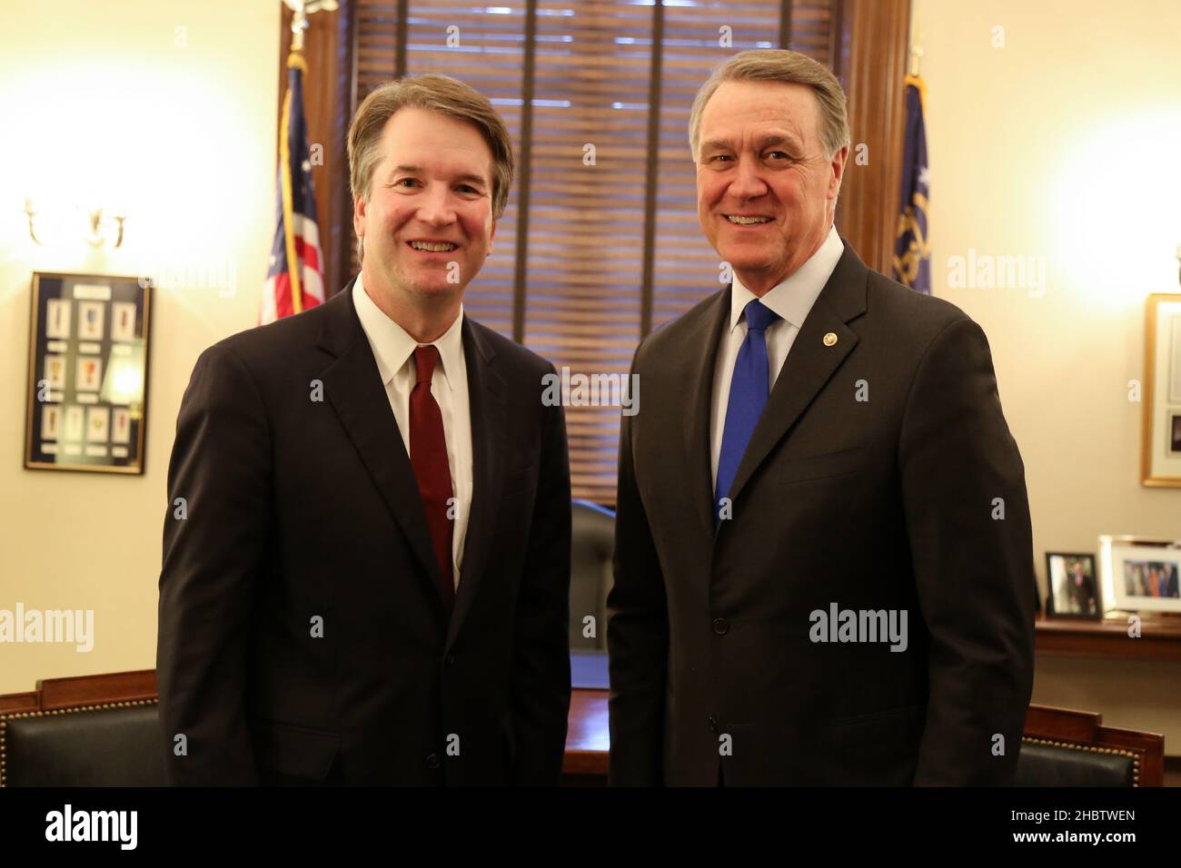 Senator David Perdue with Judge Brett Kavanaugh ca. 19 July 2018 Stock ...
