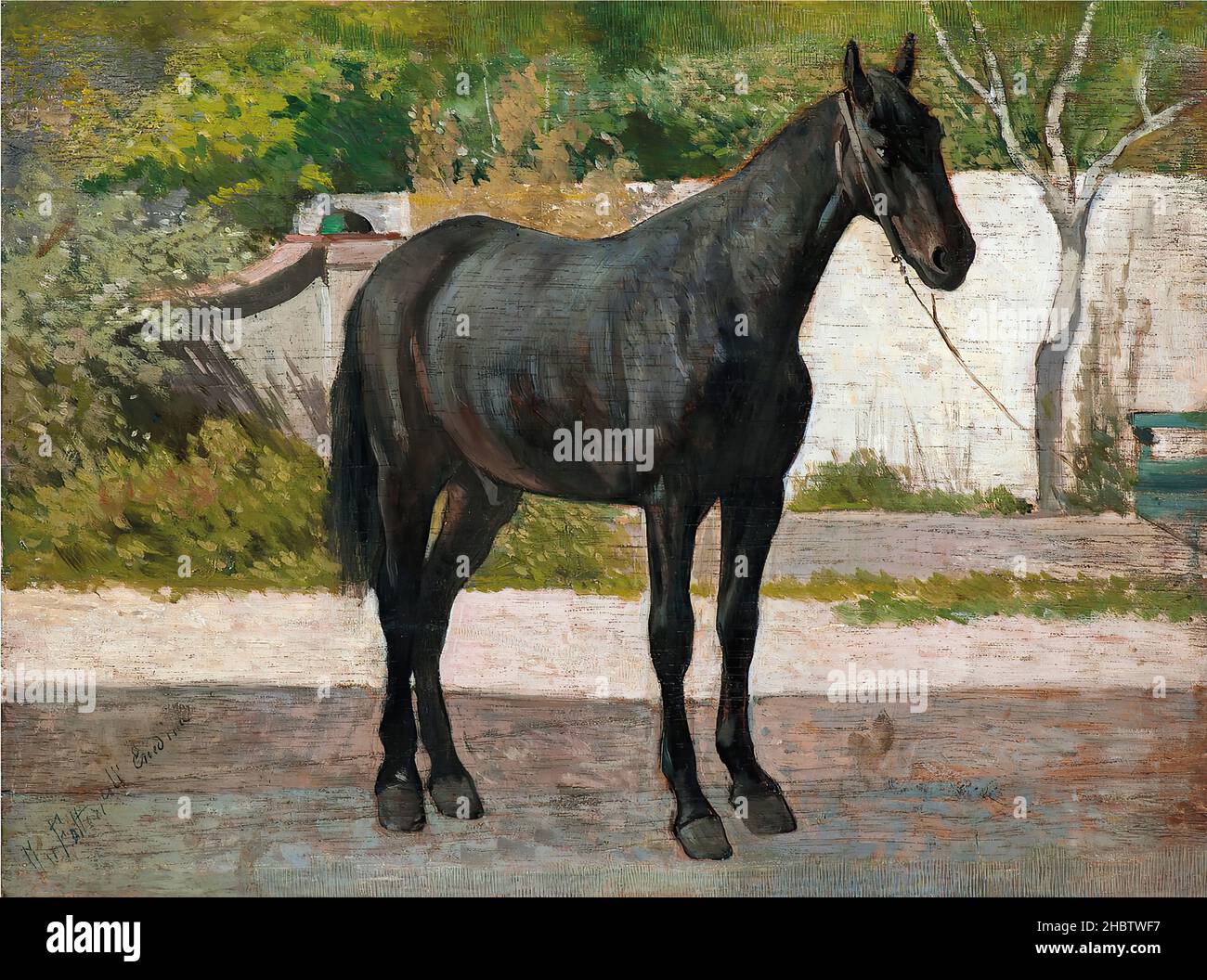 Fattori Giovanni - Private Collection - Cavallo morello - 1870c. - oil ...