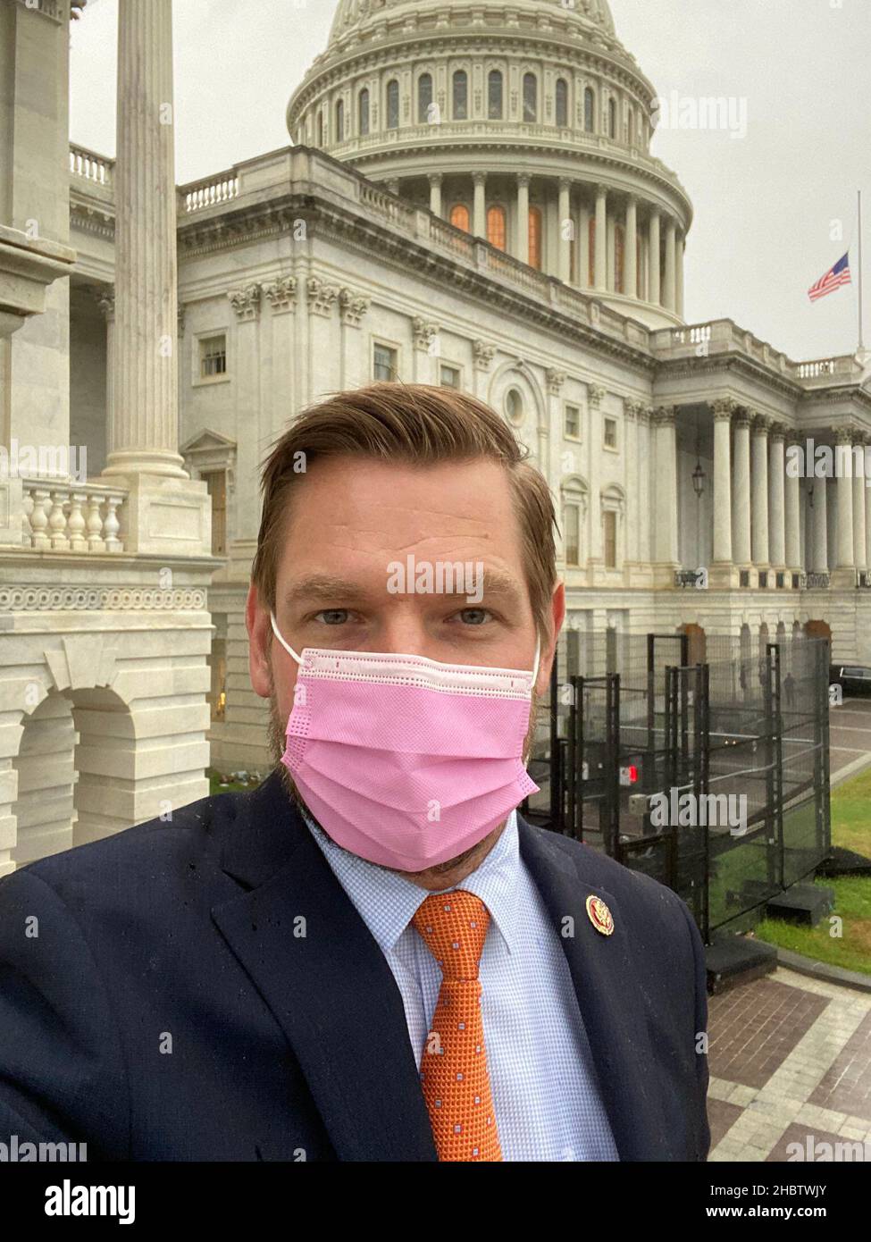 Close up of Congresswoman Eric Swalwell at the U.S. Capitol, wearing a ...