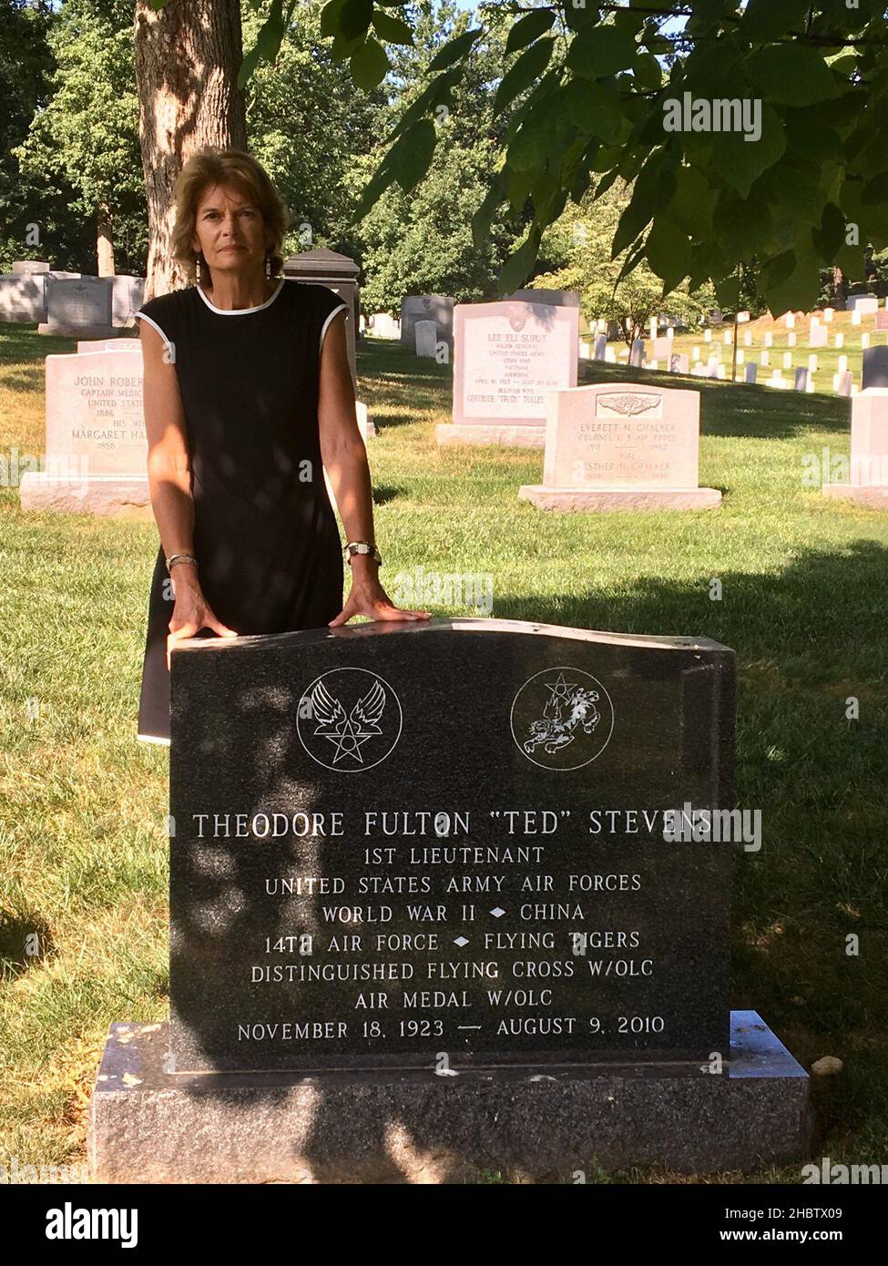 Senator Linda Mukowski during a visit to the gravesite of Senator Ted ...