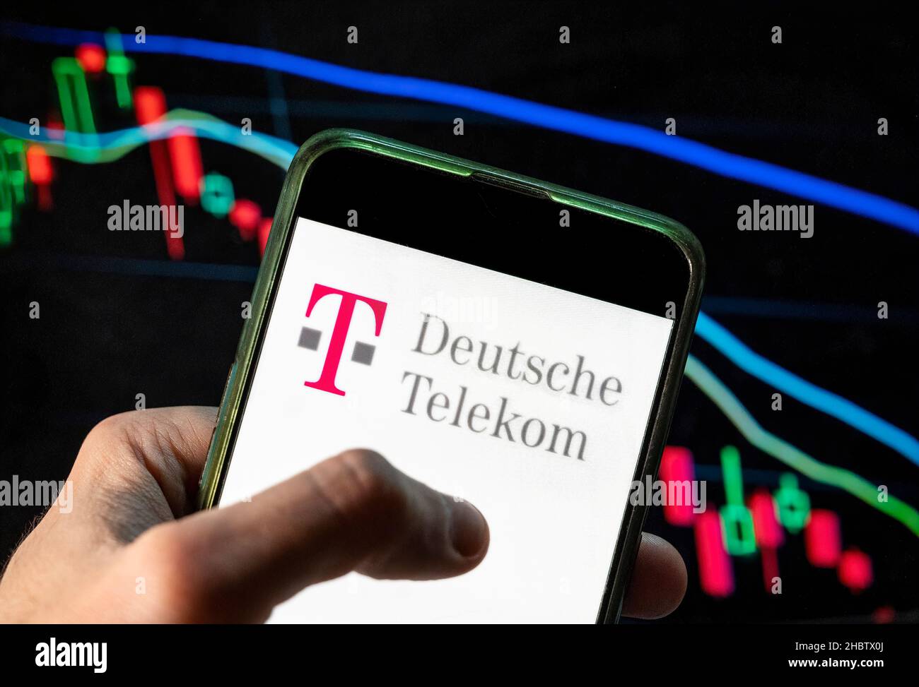 In this photo illustration the German telecommunications company ...