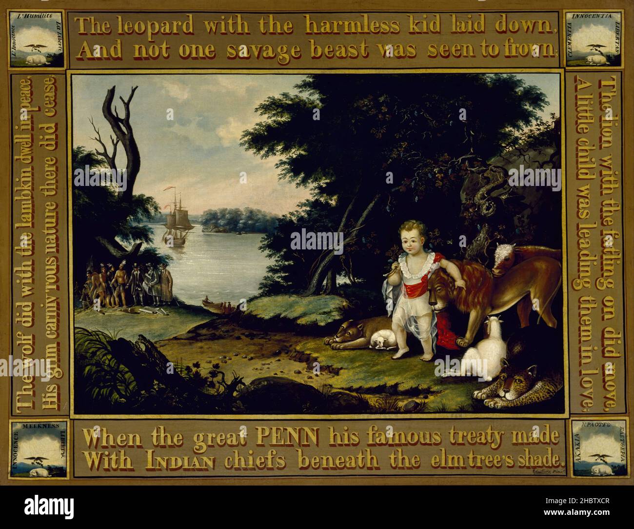 Edward Hicks - Peaceable Kingdom Stock Photo - Alamy