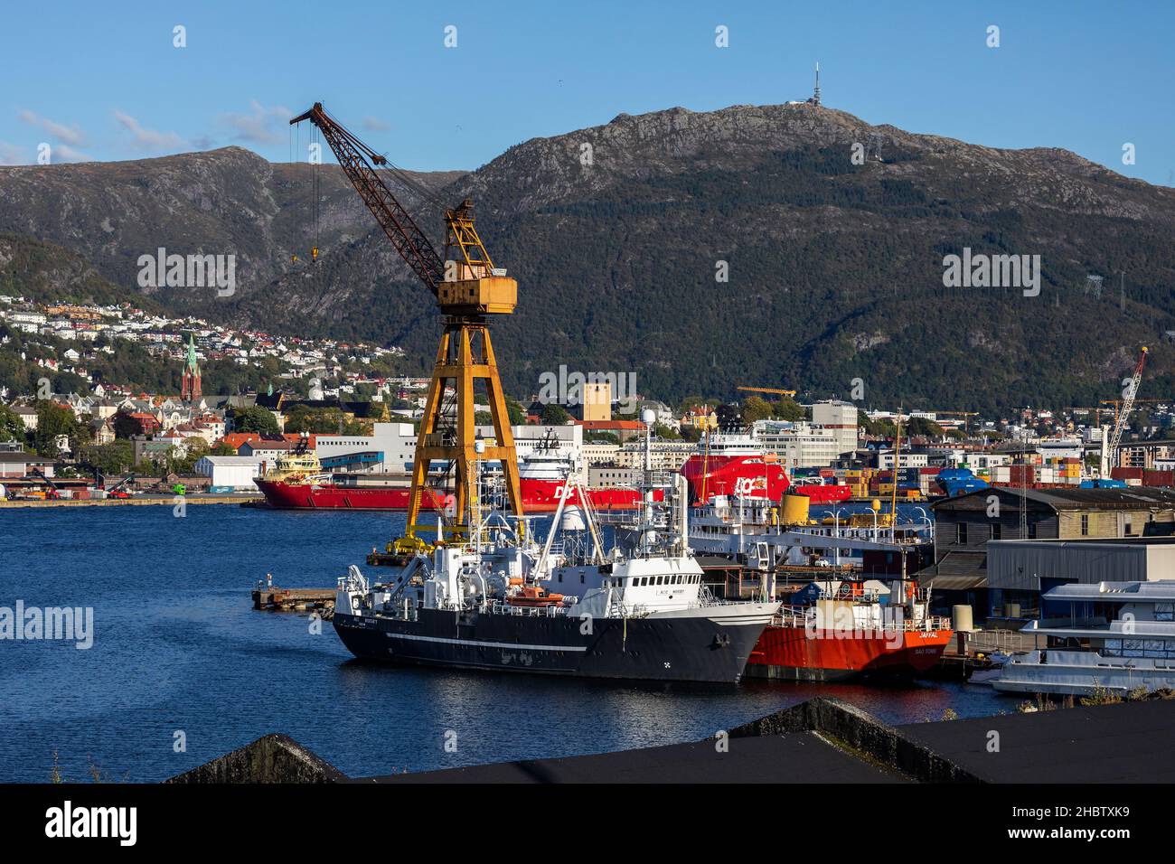Fishing vessel / stern trawler and ocean research vessel Acc Mosby at ...