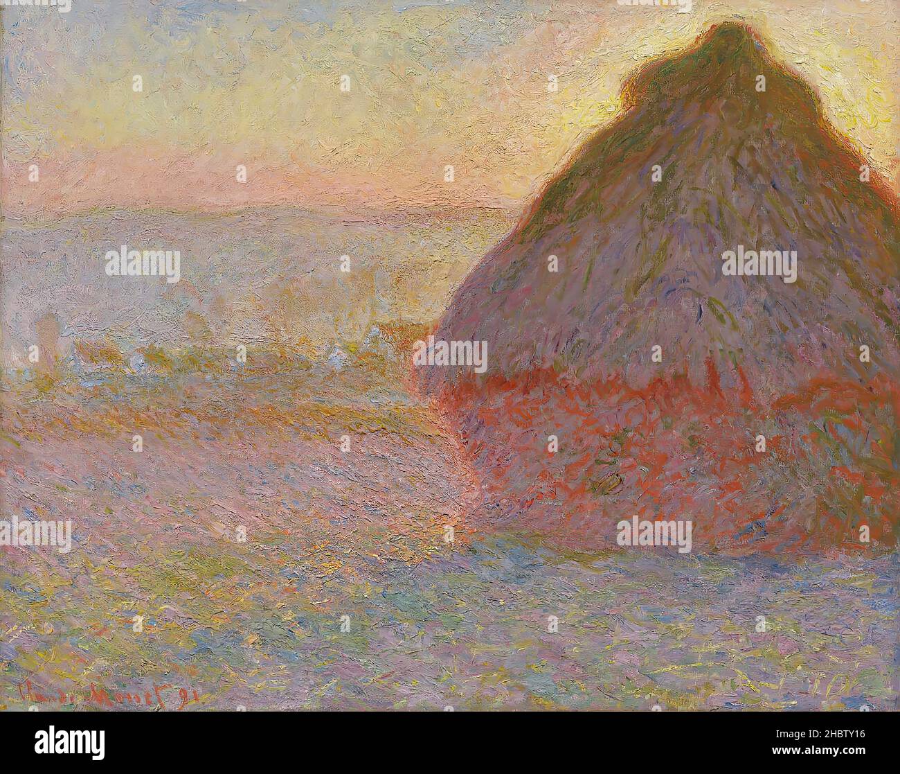 Grainstack - onnset - 1891 - Oil on canvas 73.3 x 92.7 cm - mo03Monet ...