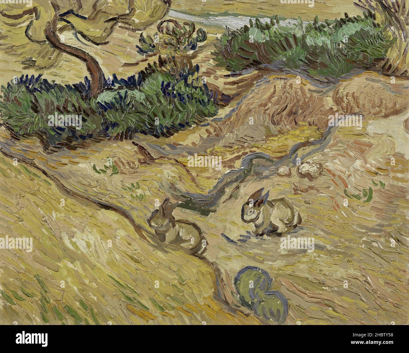 Landscape with Rabbits - 1889 - Oil on canvas 32.7 x 40.6 cm - vg13Van ...