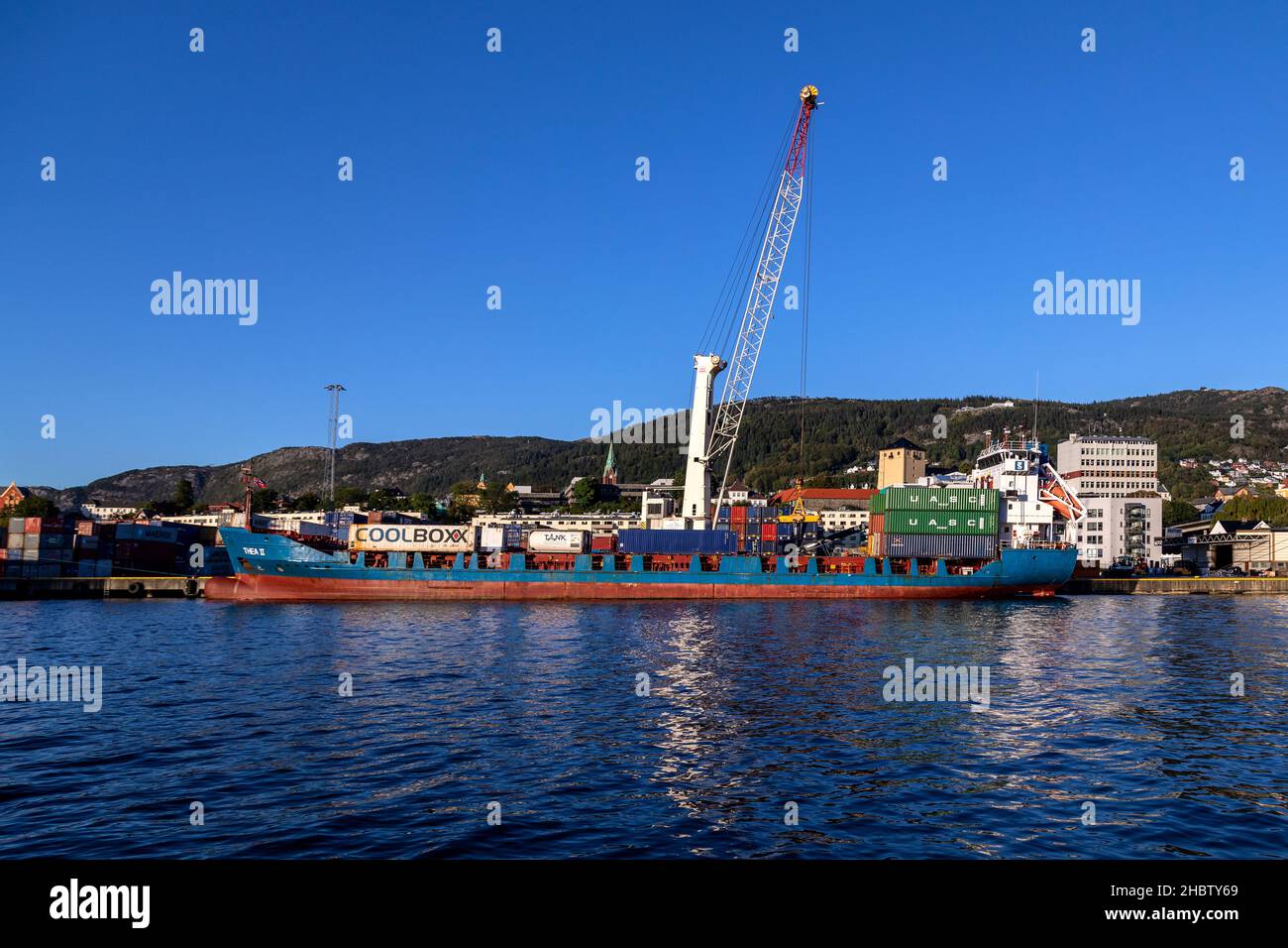 General cargo vessel Thea II at Frieleneskaien quay, in the port of ...