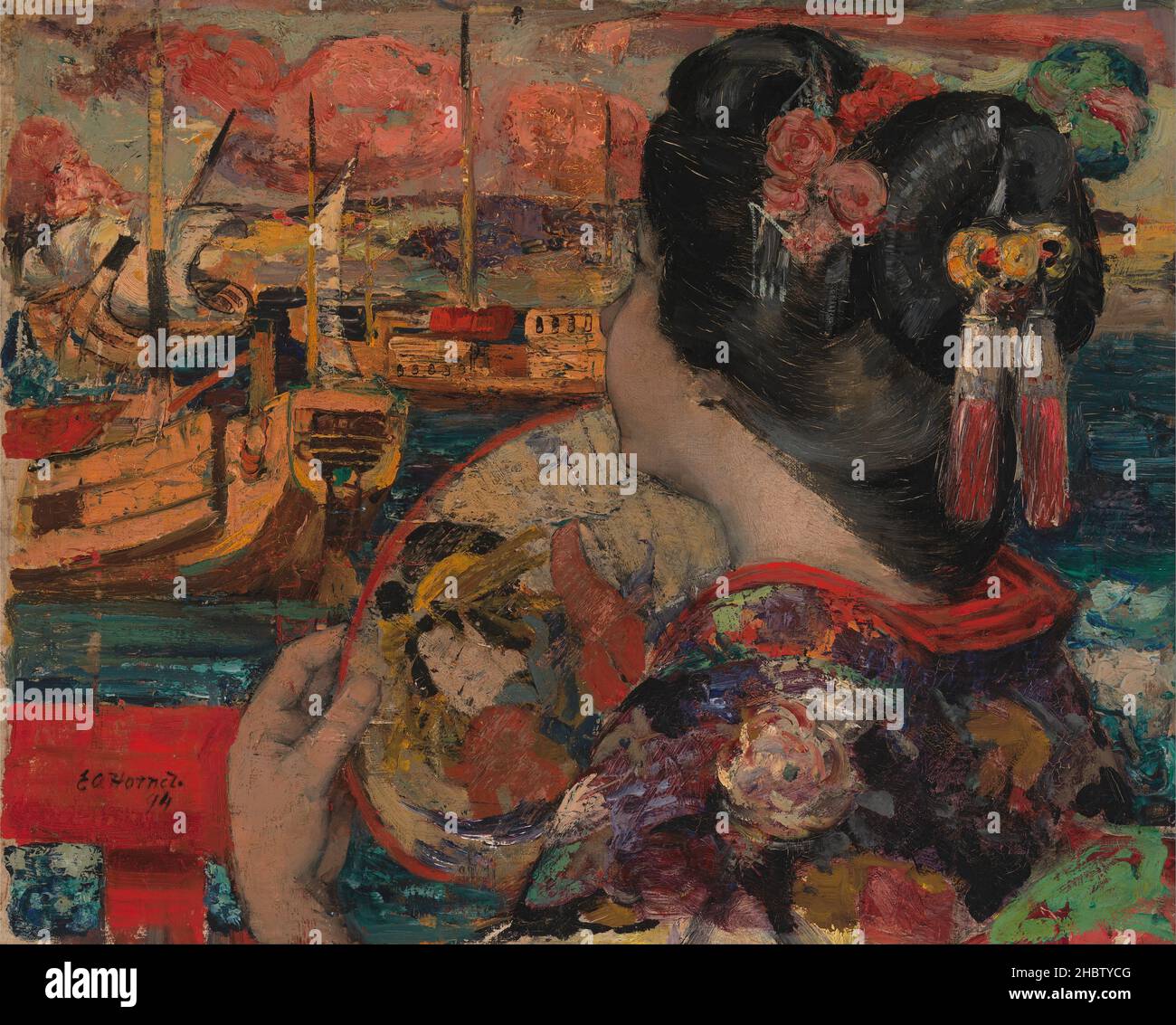 Edward Atkinson Hornel - The Balcony, Yokohama Stock Photo - Alamy