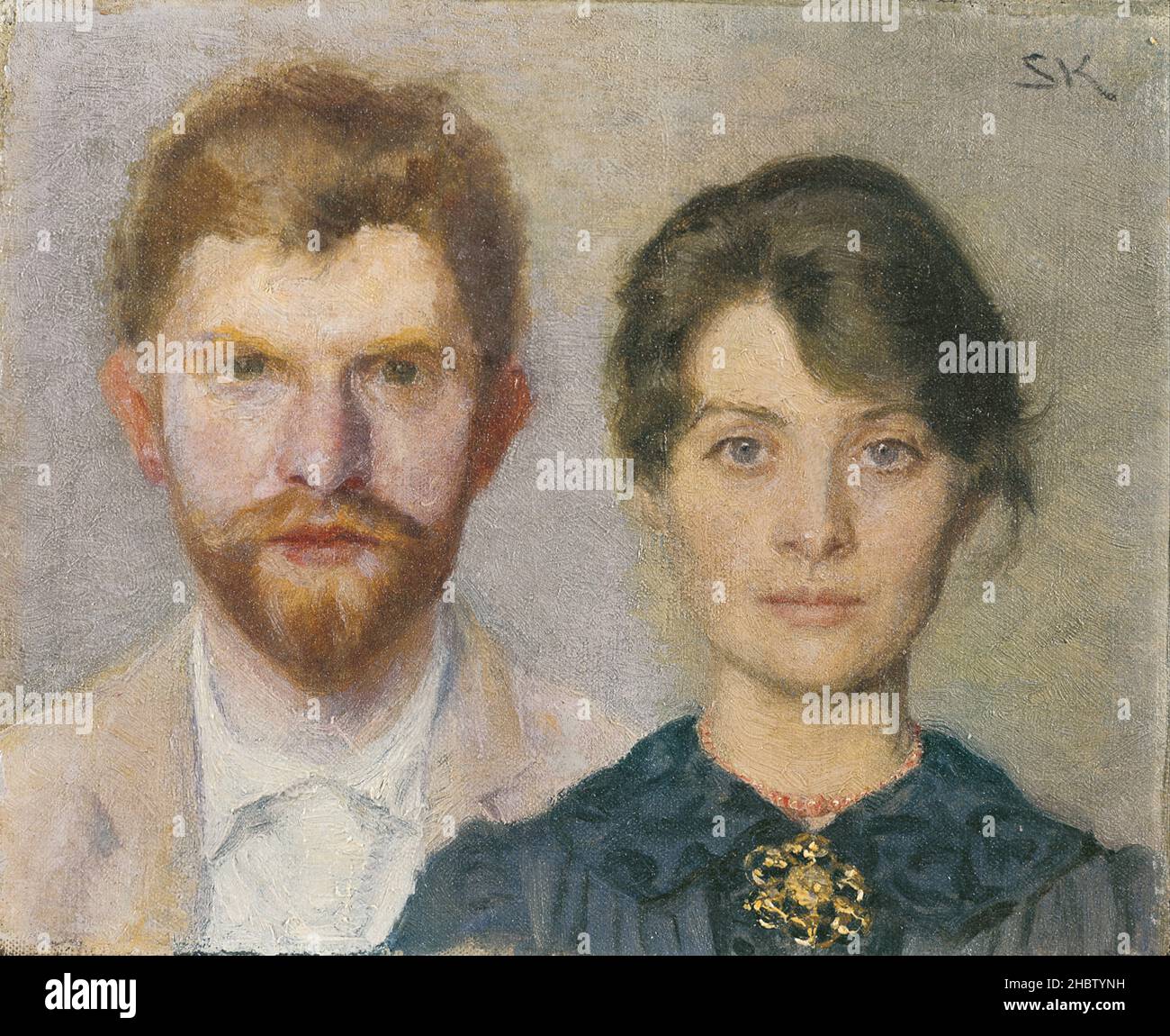 Double portrait of Marie and P.S. Krøyer - 1890 - oil on canvas 15 x 18 ...
