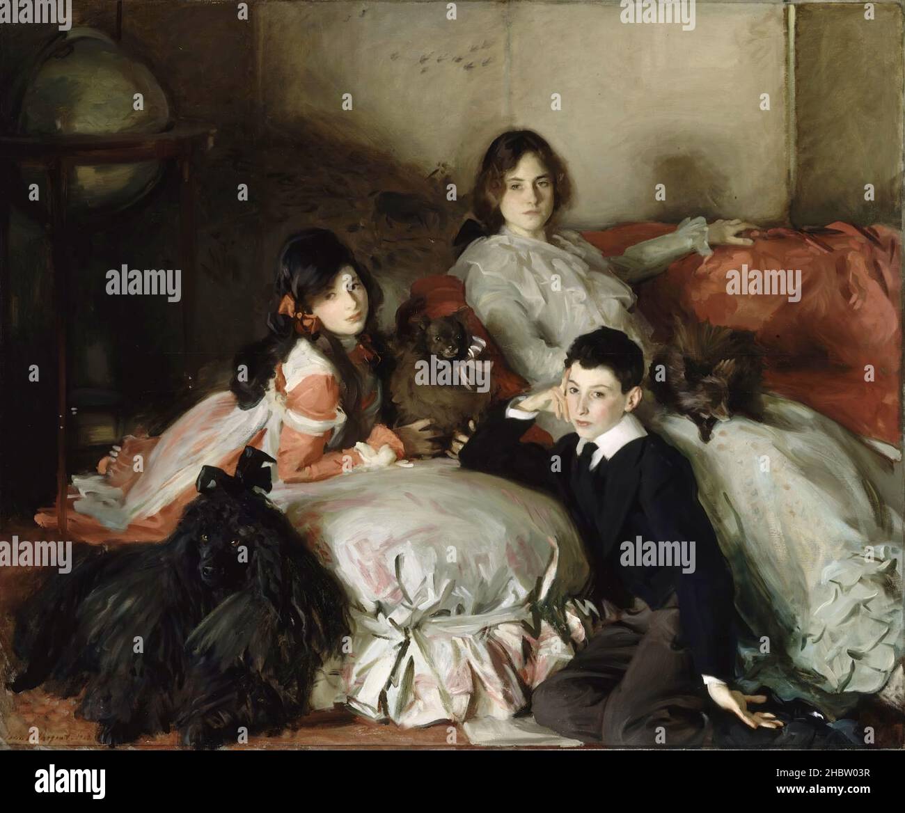 Essie, Ruby and Ferdinand, Children of Asher Wertheimer - 1902 - Oil on ...