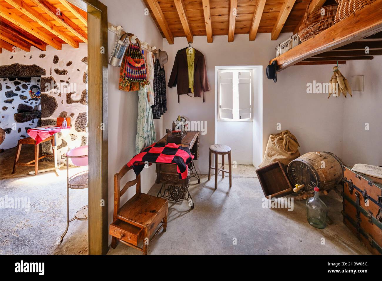 Interior of a traditional house. Luz, Graciosa island. Azores islands ...