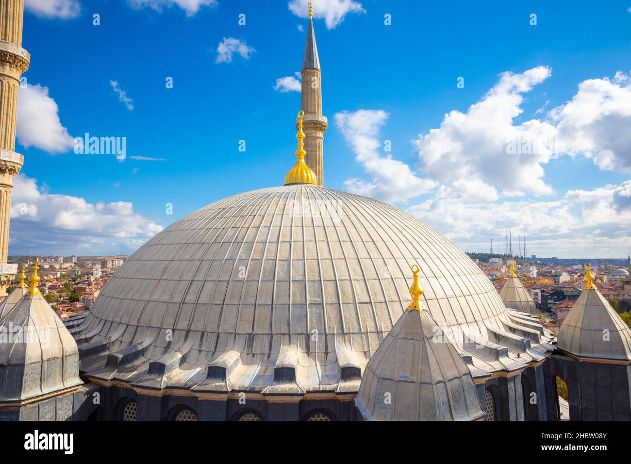 Selimiye Mosque. Dome of Selimiye Mosque from the minaret. Ramadan or ...