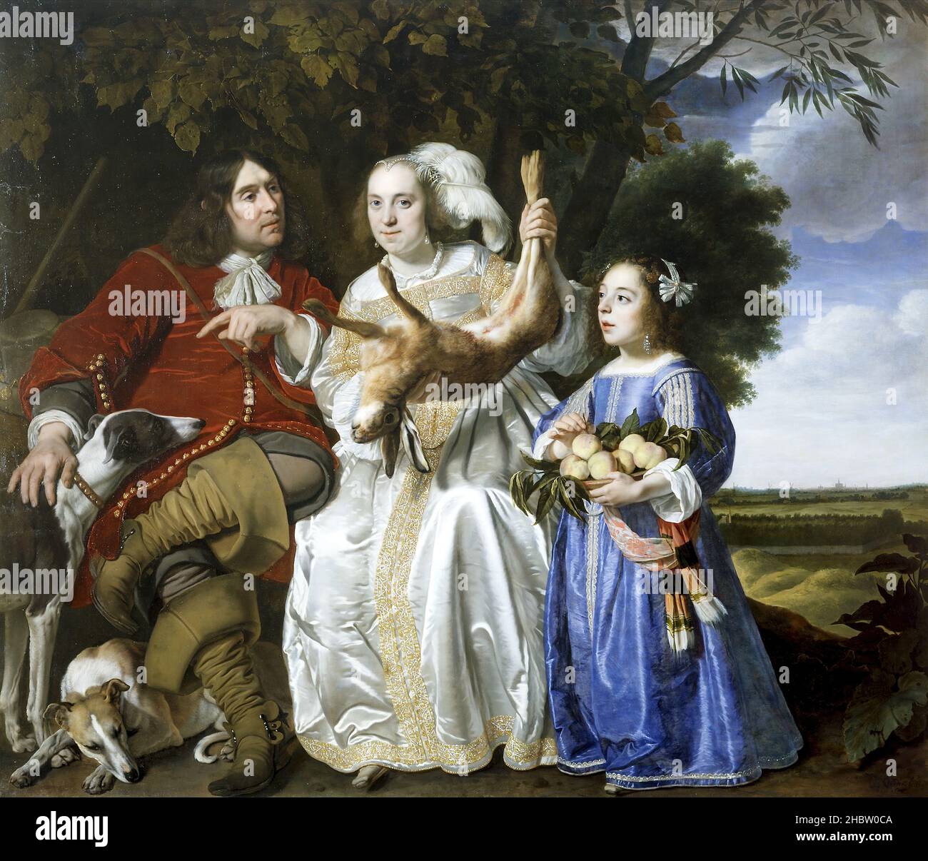 Jochem van Aras with his Wife and Daughter - 1654 - Oil on canvas 169,5 ...