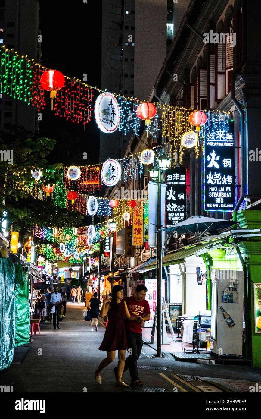 Chinese New Year decorations in Chinatown, Singapore Stock Photo - Alamy
