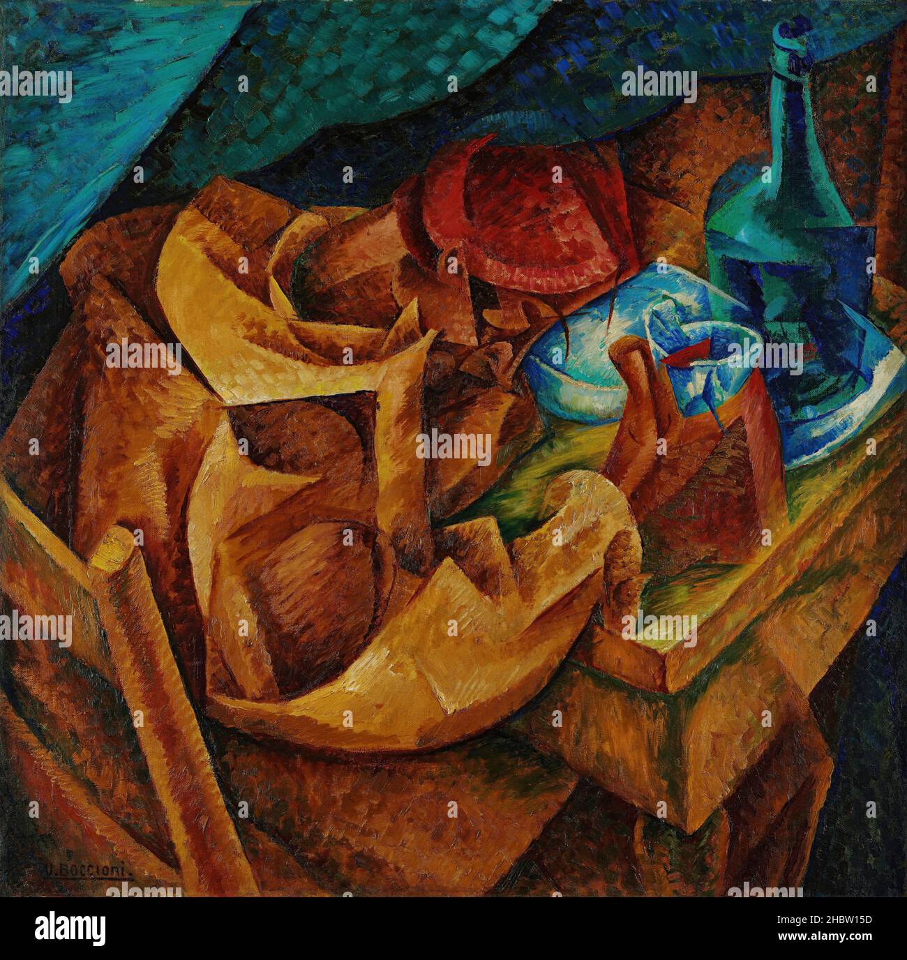 Il bevitore - 1914 - oil on canvas 87,5 x 87,5 cm - Boccioni Umberto ...
