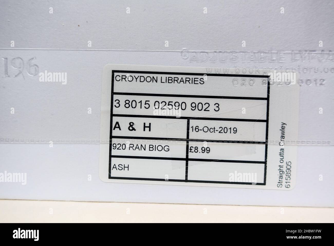 Croydon Council library book marking with return due date and book ...