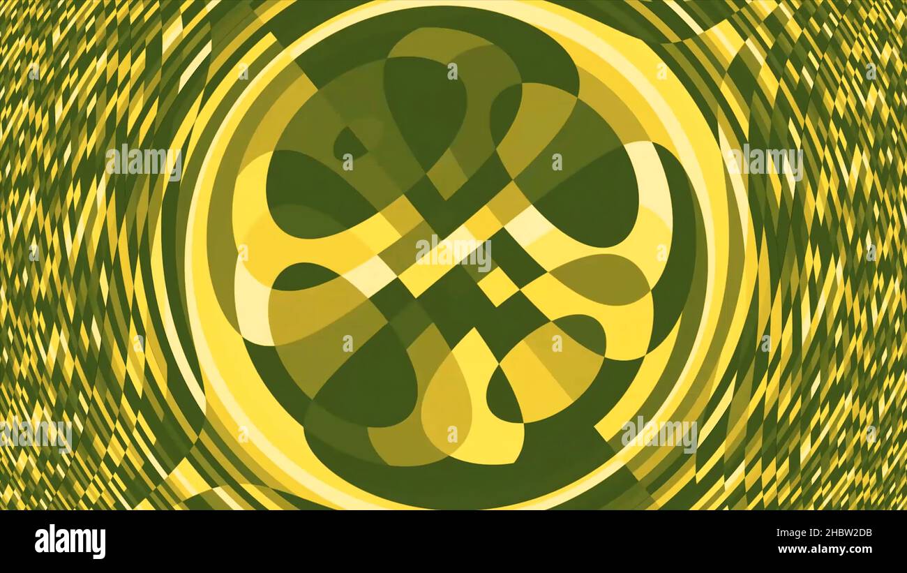 Green abstract background, flashing circles and squares, loop. Ripple ...