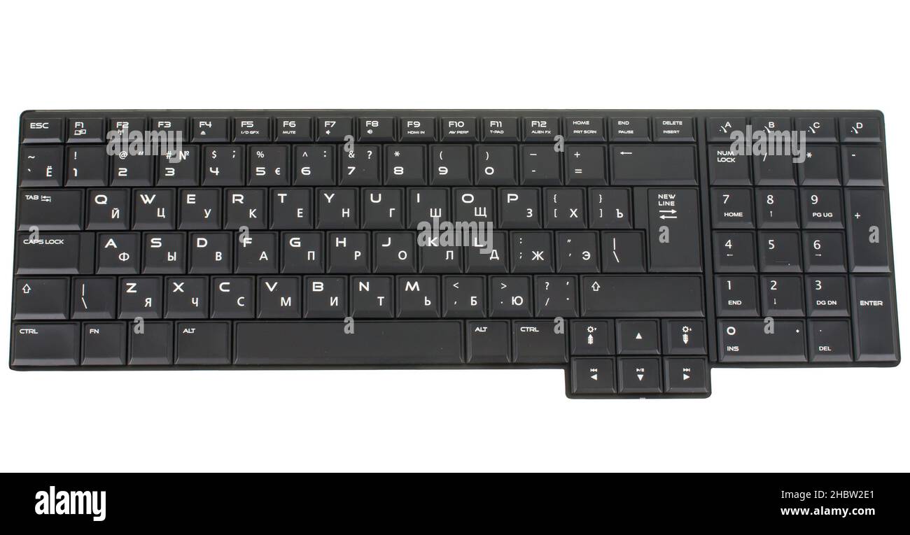 laptop keyboard, laptop spare part, on white background Stock Photo - Alamy