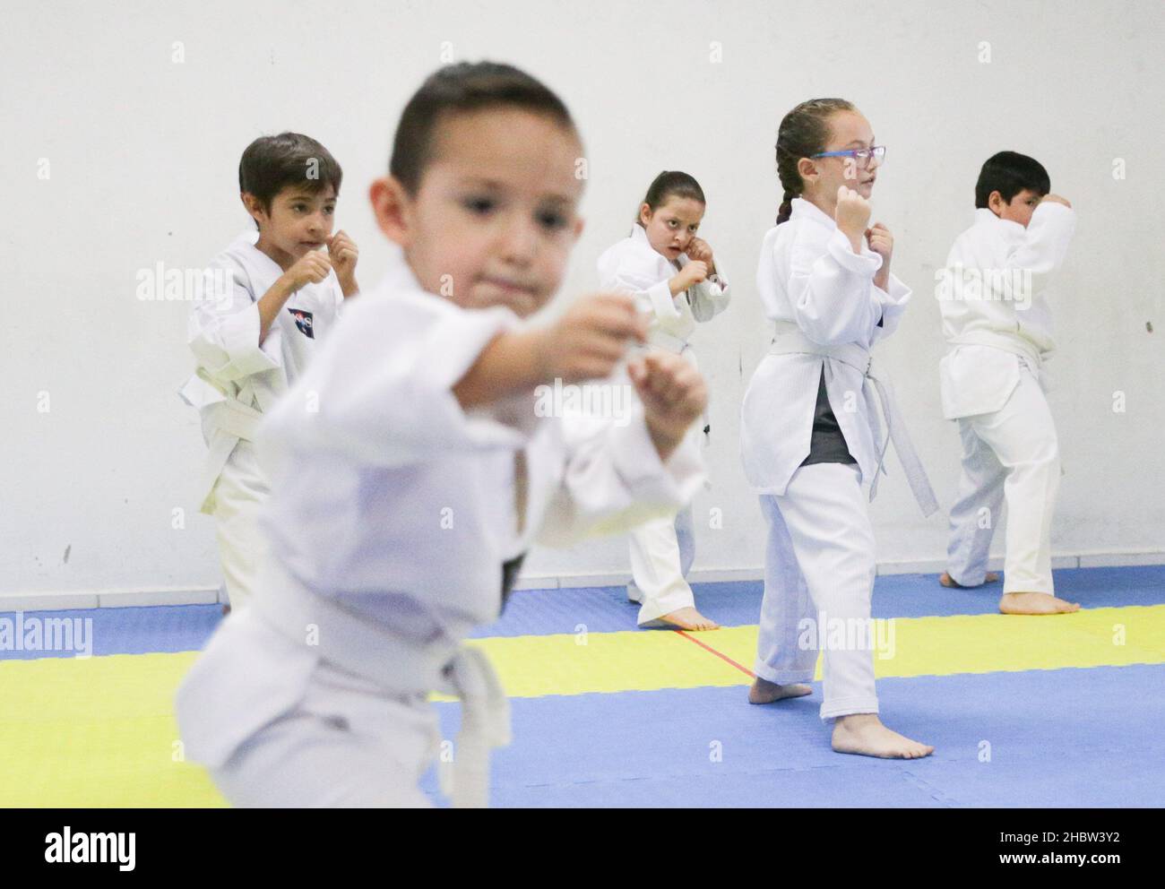 kids in karate class, martial arts © niños en clase de Karate, artes ...