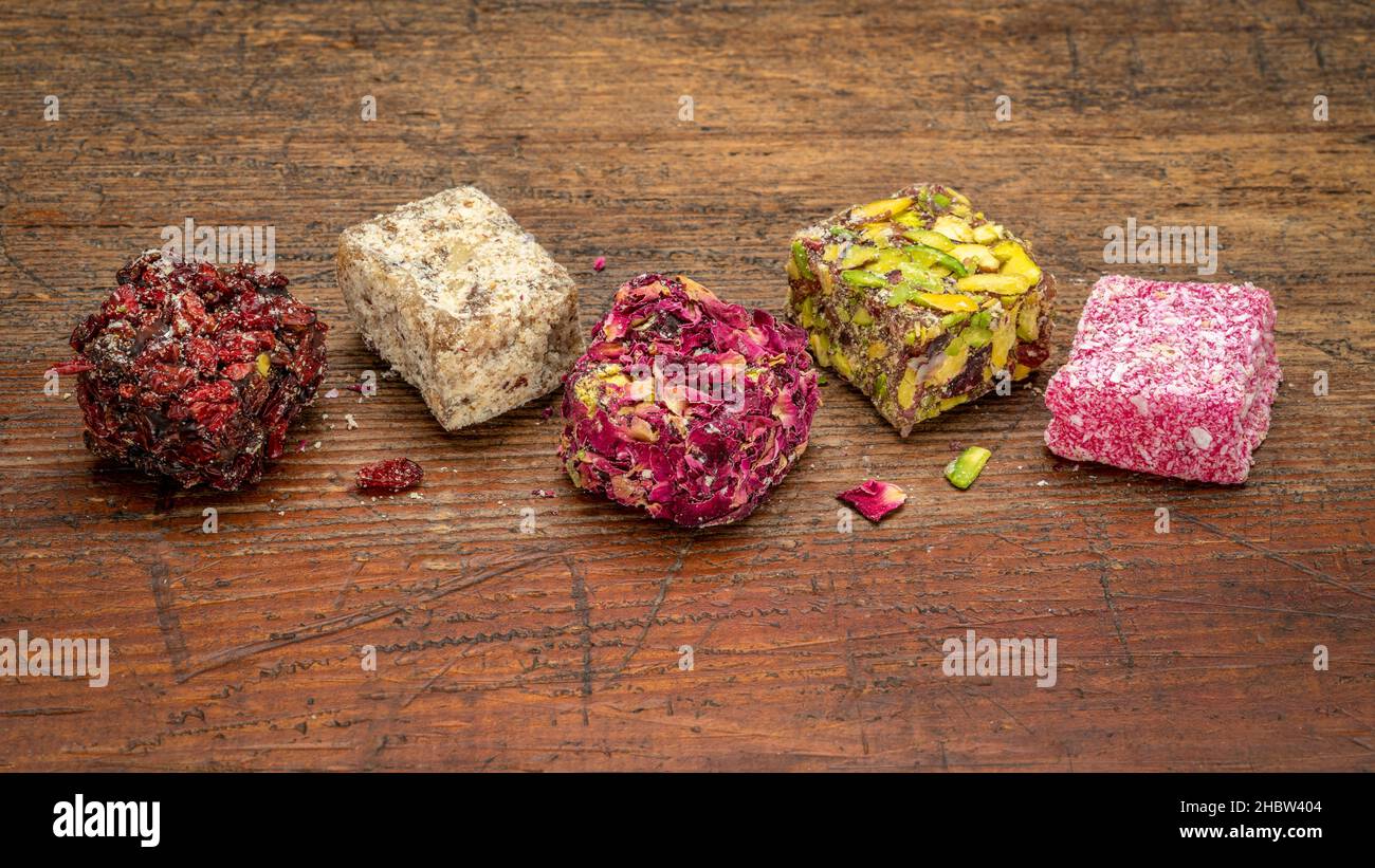 traditional Turkish delight (lokum) - soft, juicy, and chewy dessert ...