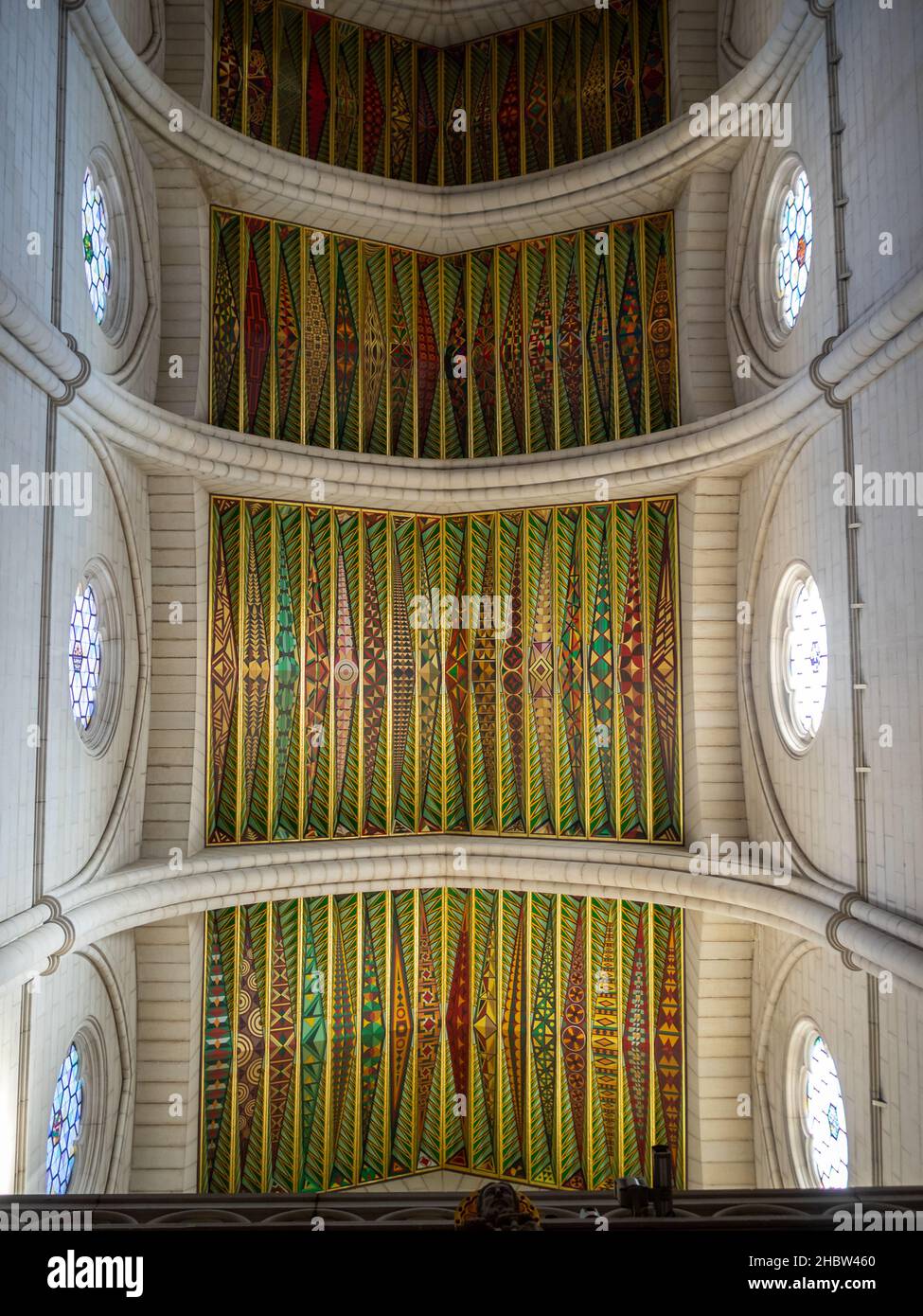 Almudena Cathedral main nave ceiling, Madrid Stock Photo - Alamy