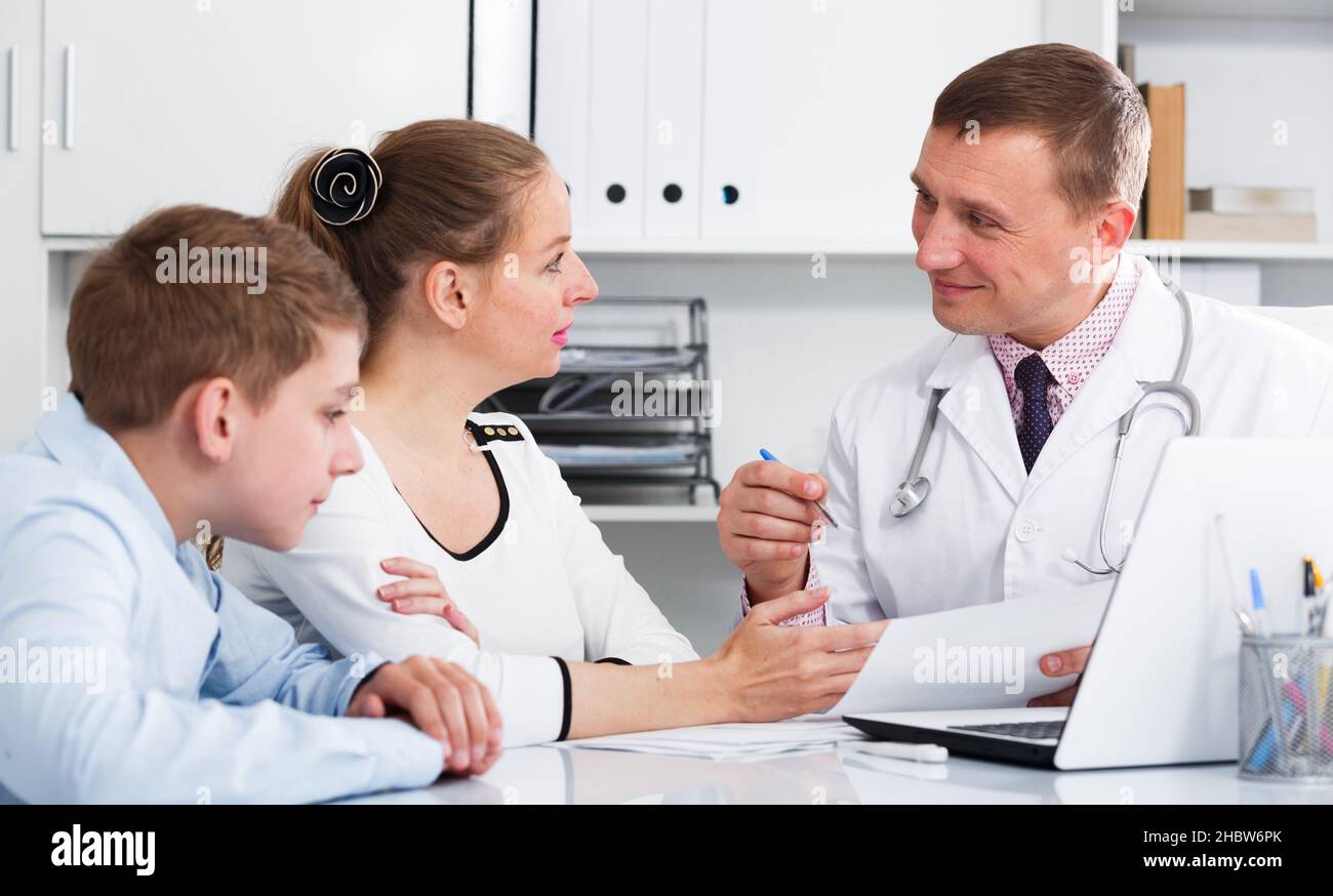 Consultation with doctor Stock Photo - Alamy