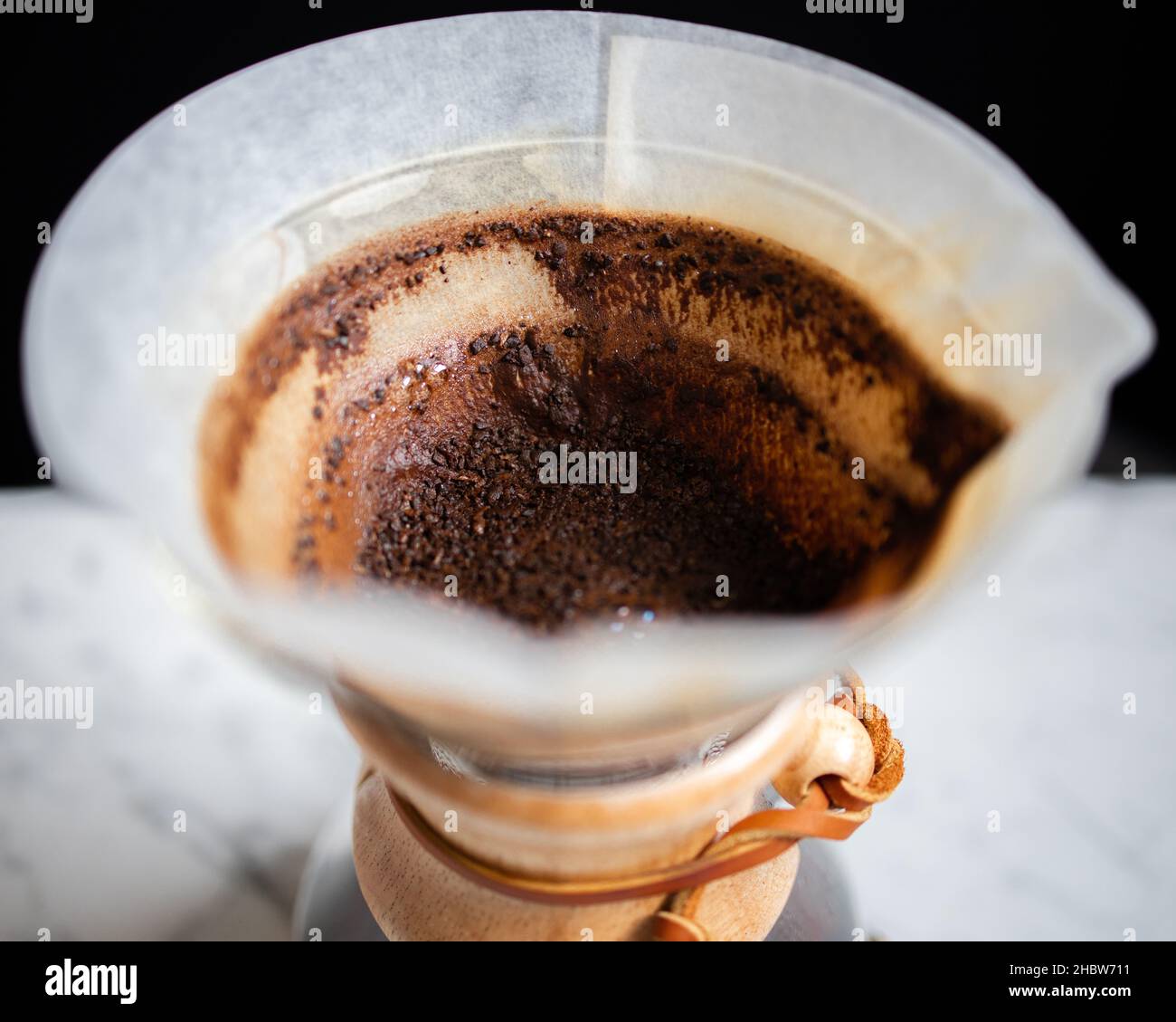 A closeup of filtered coffee on a table Stock Photo - Alamy