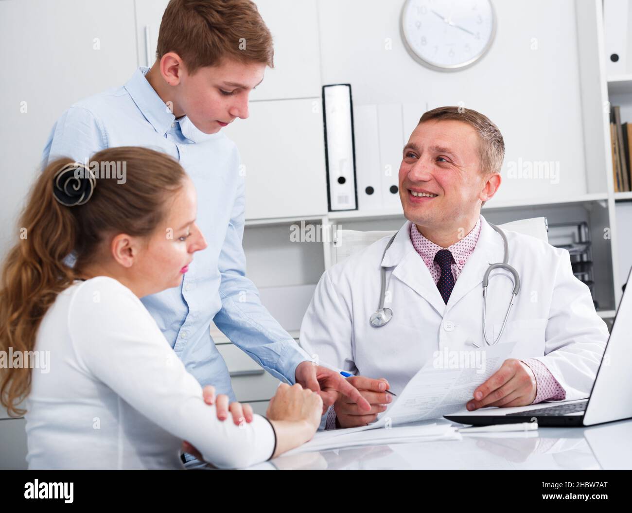 Consultation with doctor Stock Photo - Alamy
