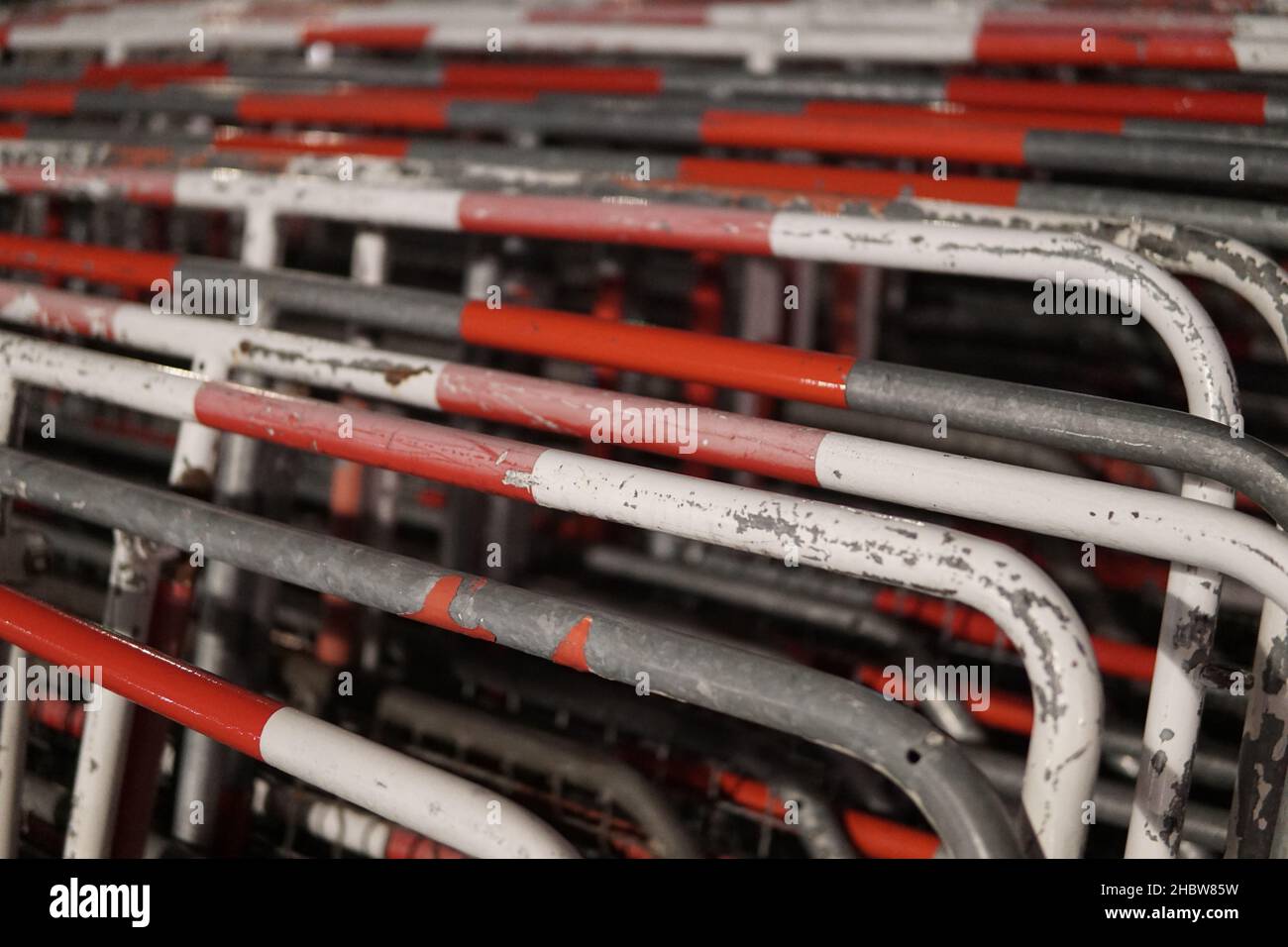 Red steel barriers hi-res stock photography and images - Alamy