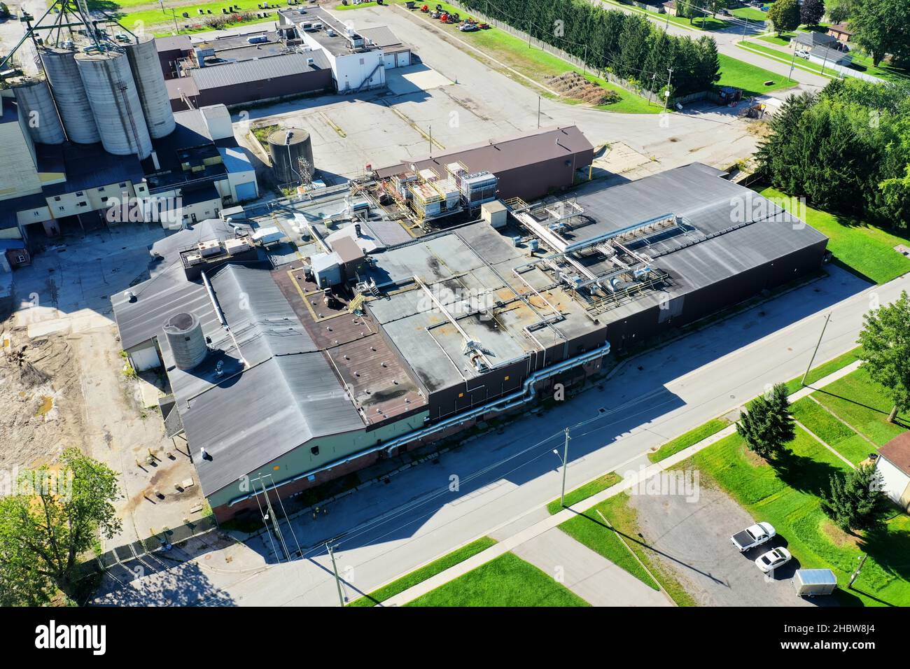 An aerial of factory in Thamesford, Ontario, Canada Stock Photo - Alamy