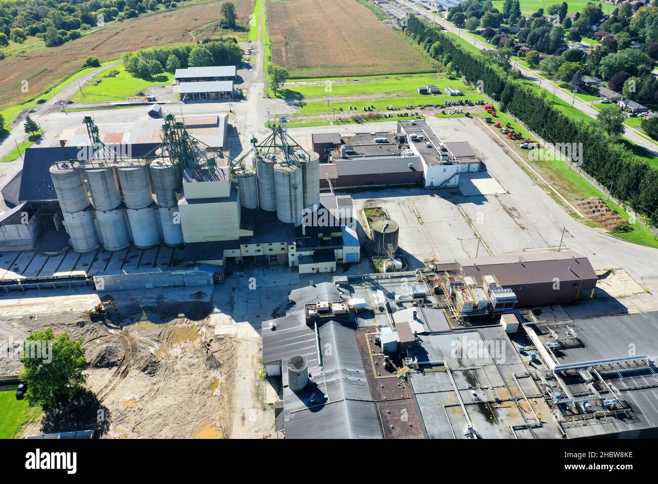 An aerial view of factory in Thamesford, Ontario, Canada Stock Photo ...