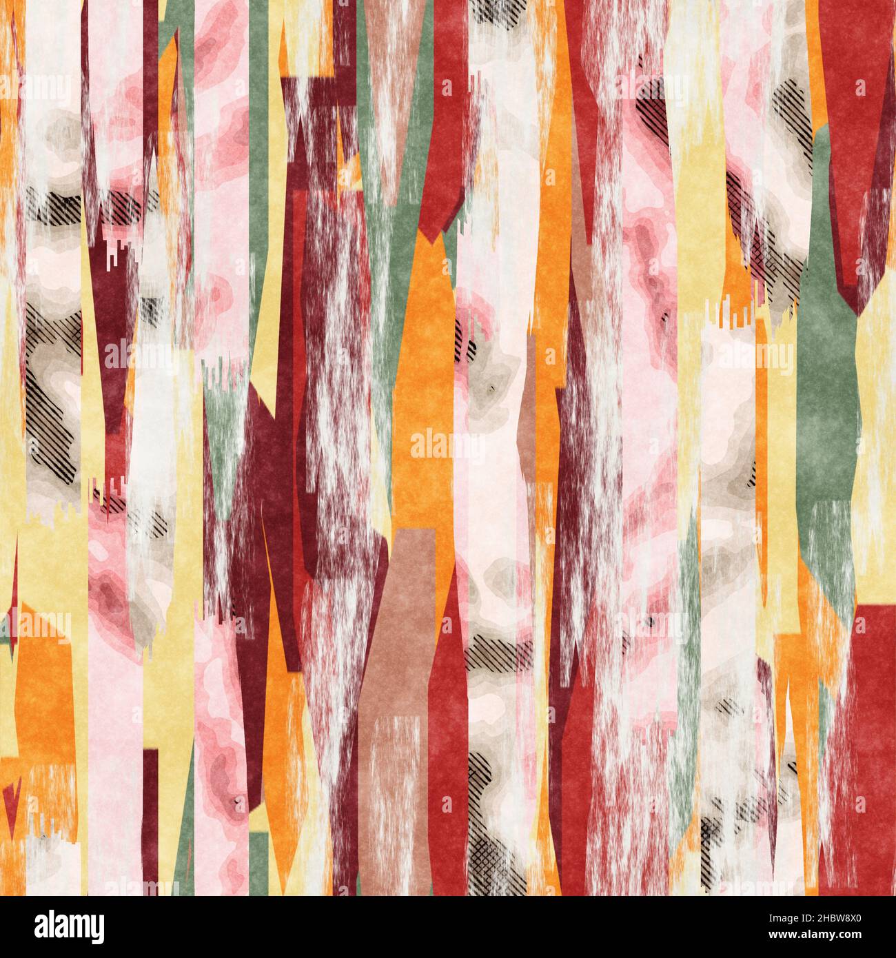 Seamless paper strip collage surface pattern design for print. High quality illustration. Ripped ...