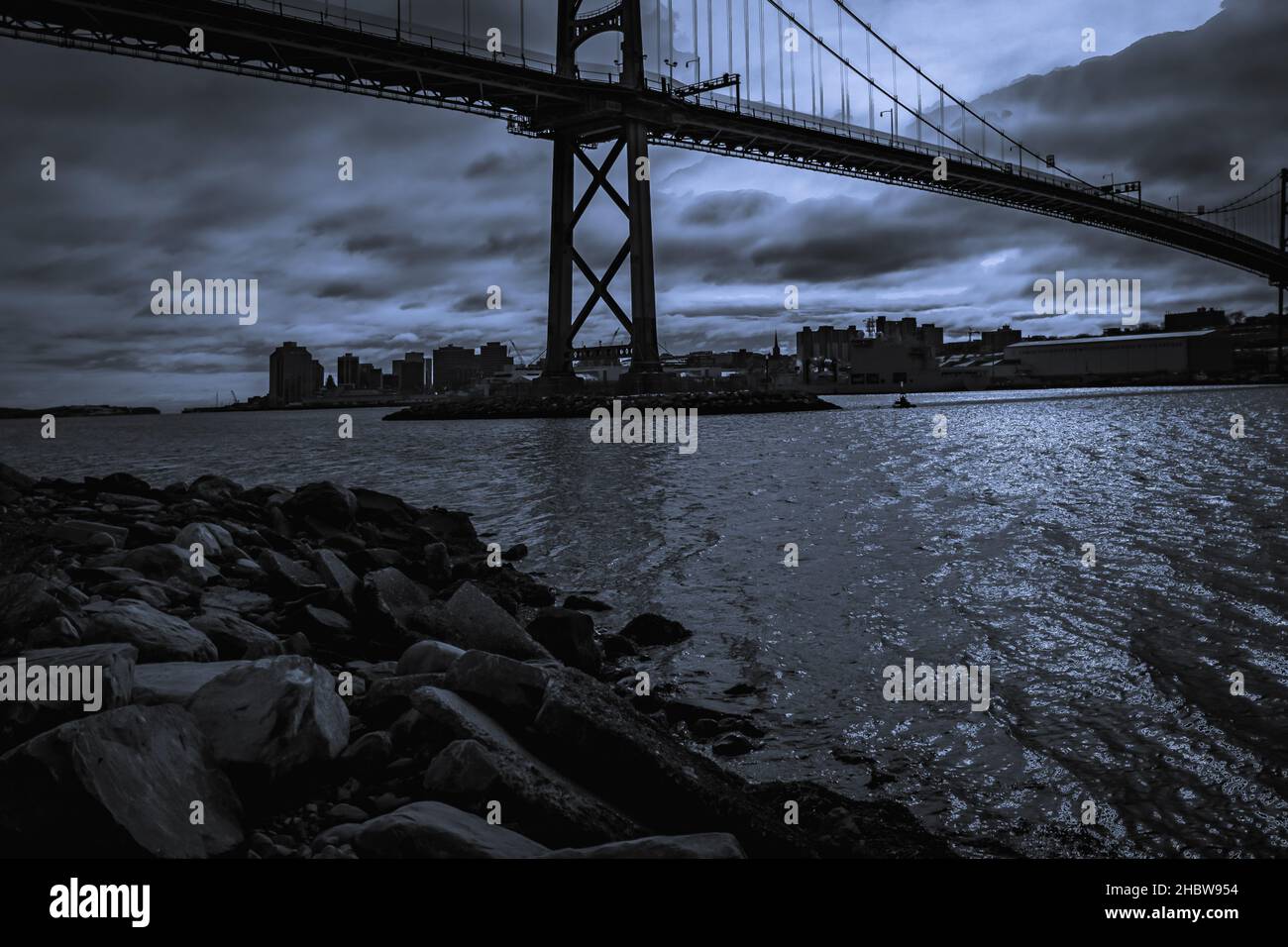 Angus L. Macdonald Bridge in Halifax Regional Municipality, streaching ...