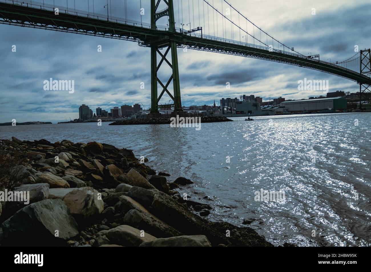 Angus L. Macdonald Bridge in Halifax Regional Municipality, streaching ...