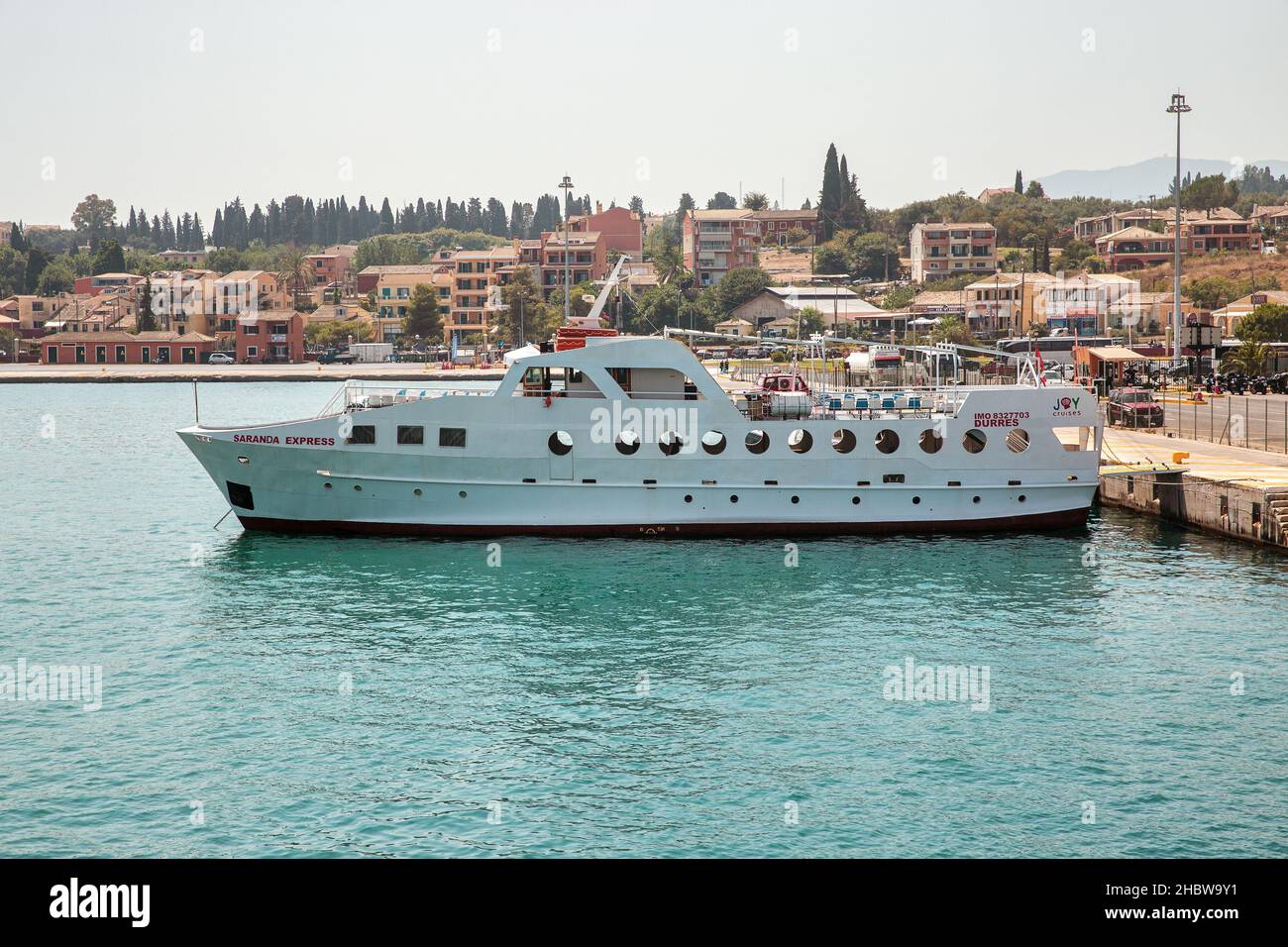 Kerkyra, Corfu, Greece - July 30, 2021: View of passenger port with ...