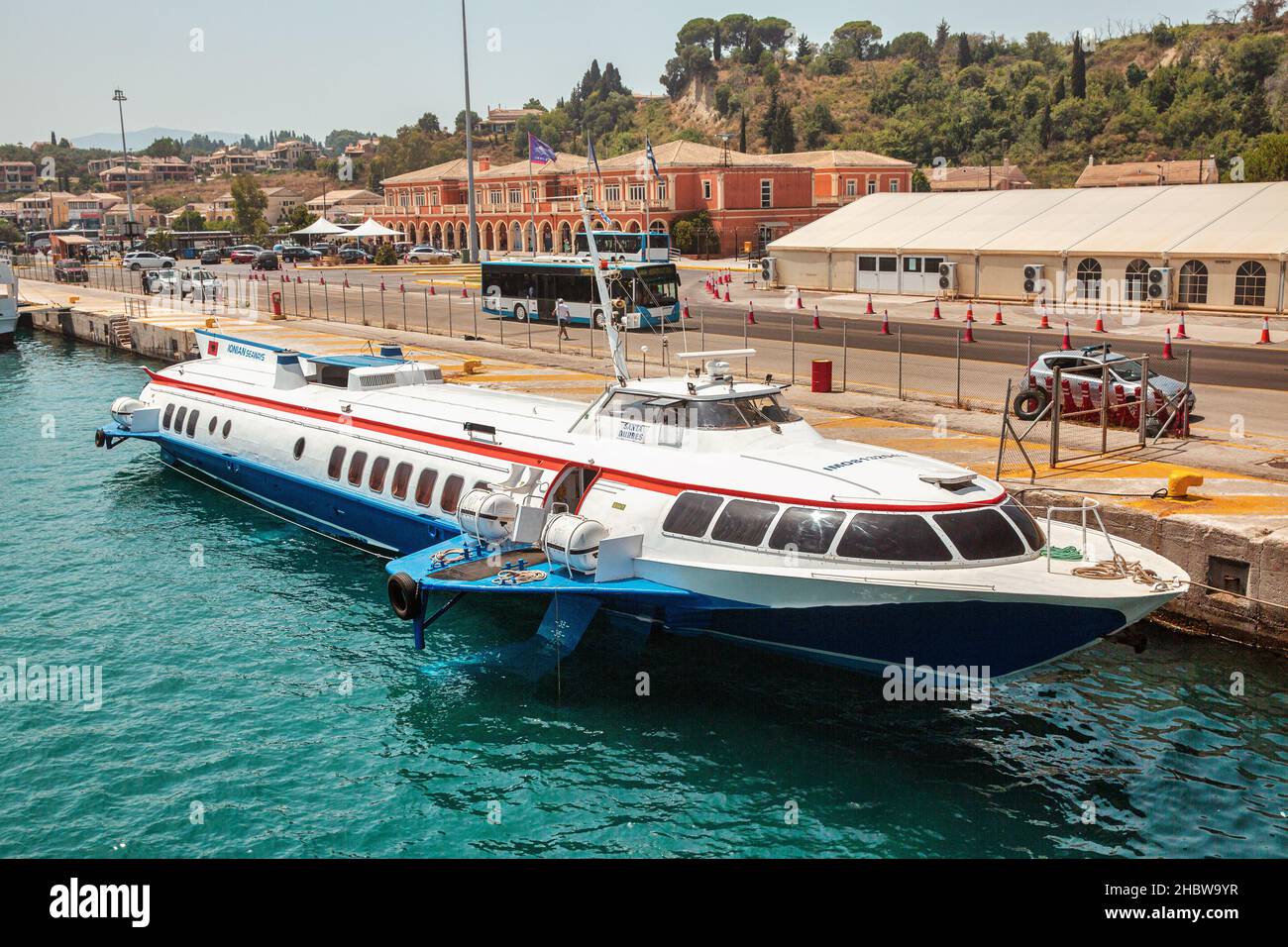 Kerkyra, Corfu, Greece - July 30, 2021: Ionian Cruises Santa Durres ...